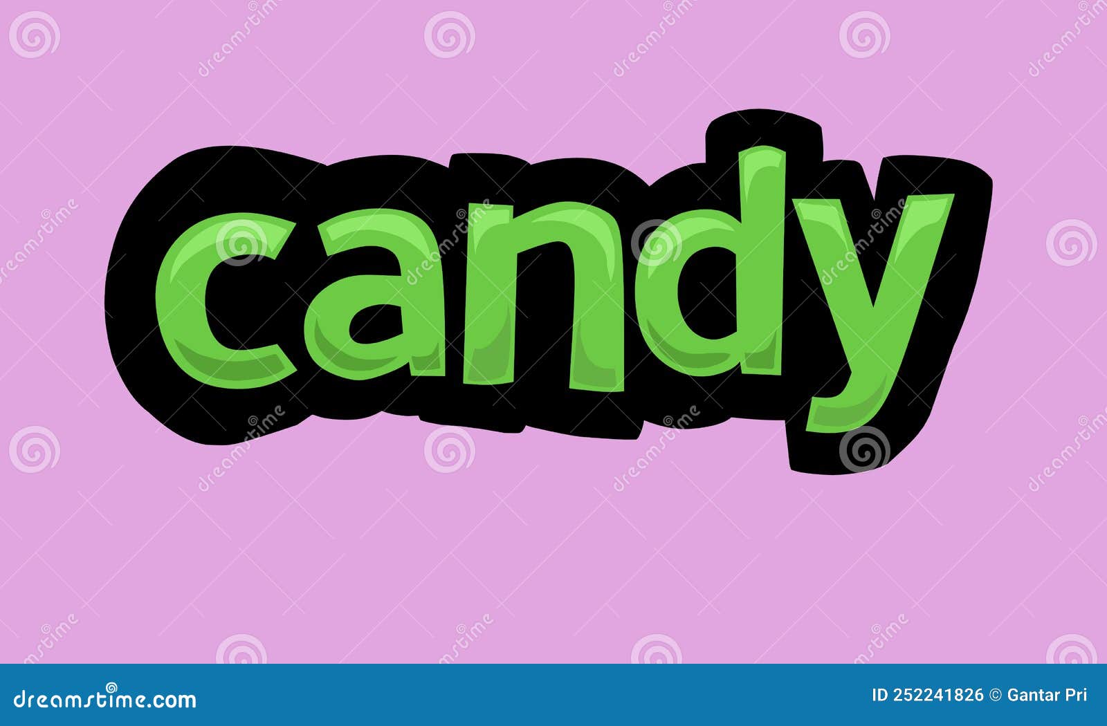 CANDY Writing Vector Design on Pink Background Stock Vector ...