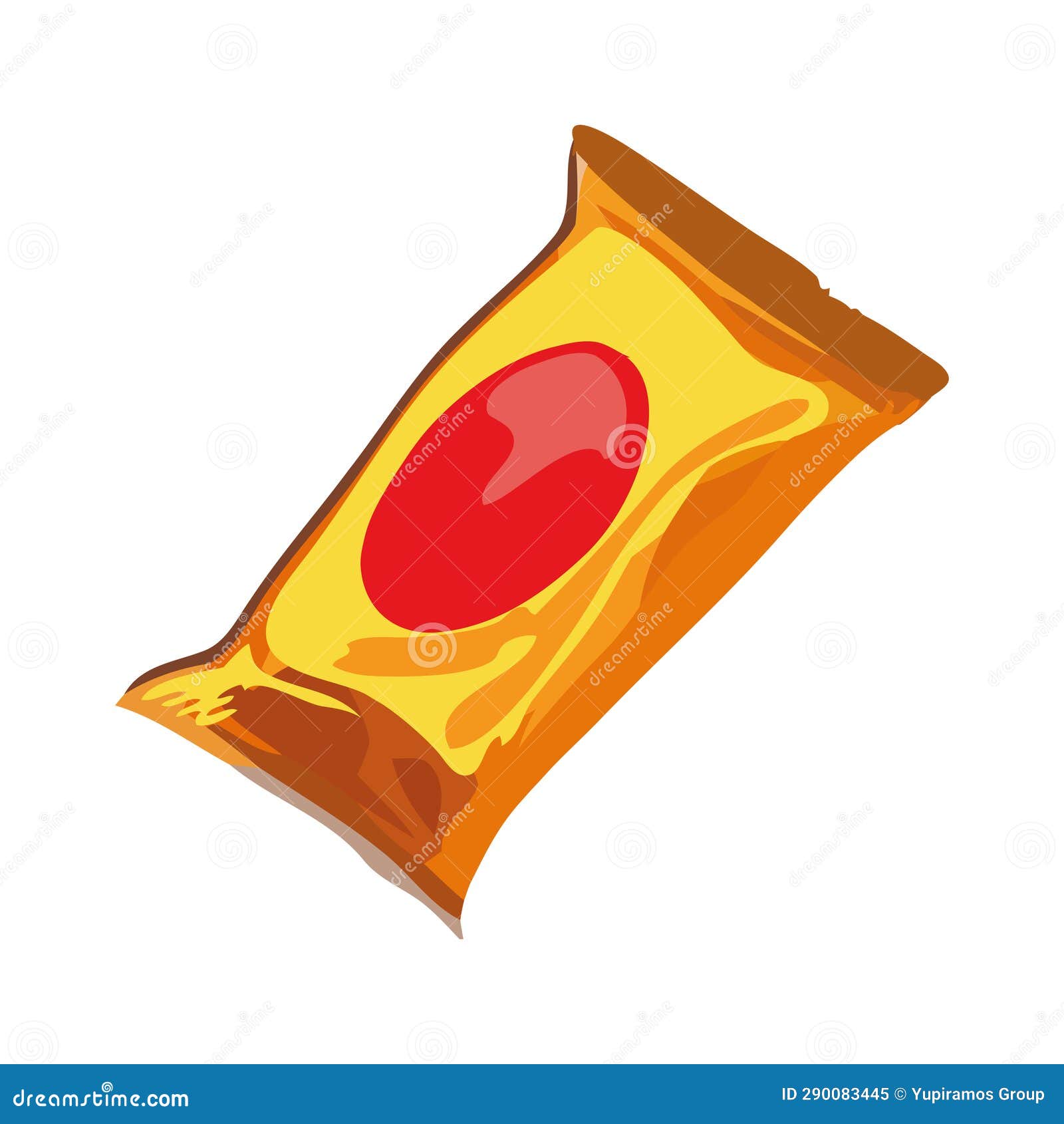 Candy in a yellow packet stock illustration. Illustration of paper ...