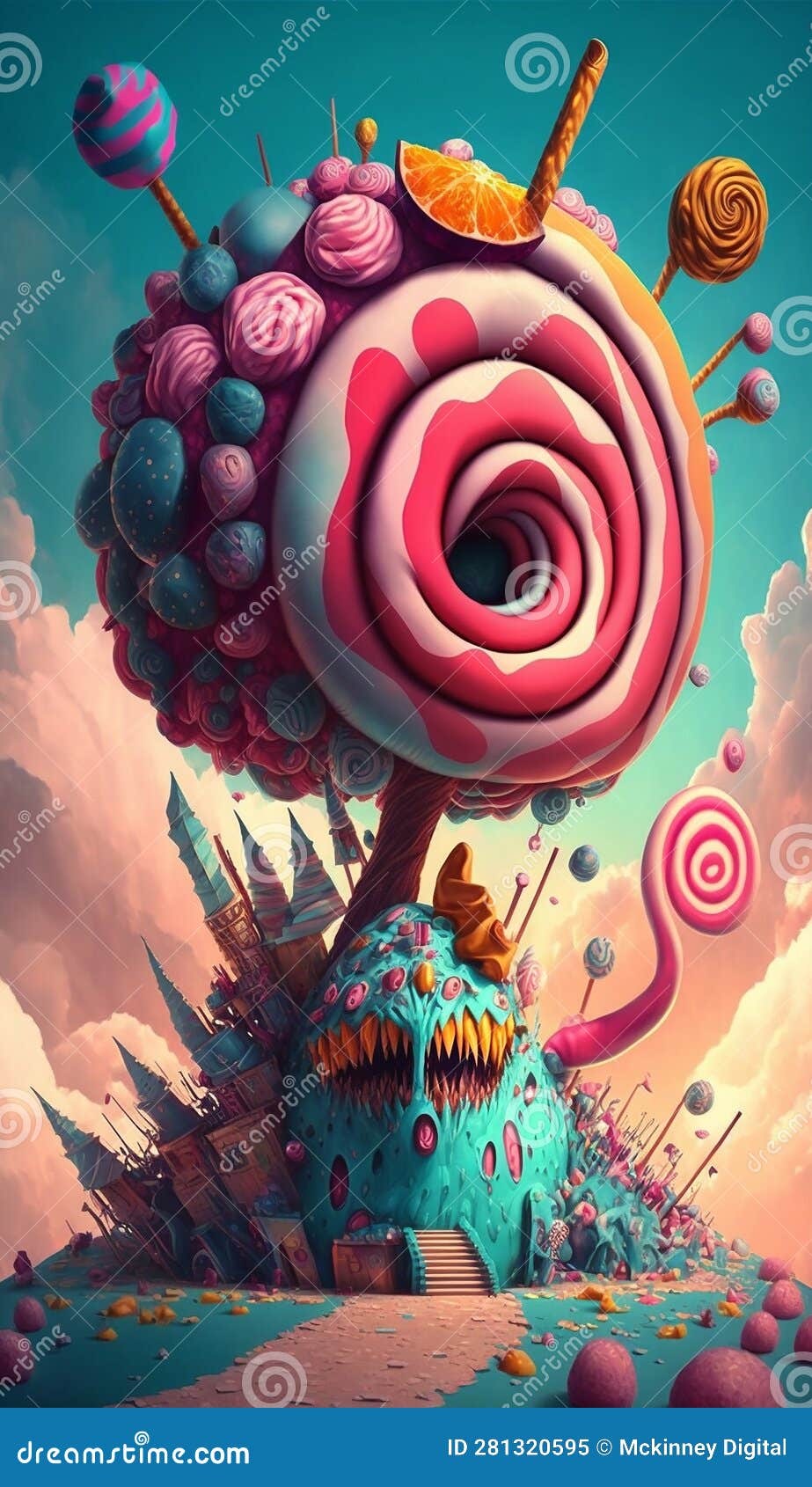 Weirdcore Candyland Nightmarish Scene. Created Using Ai Generative ...