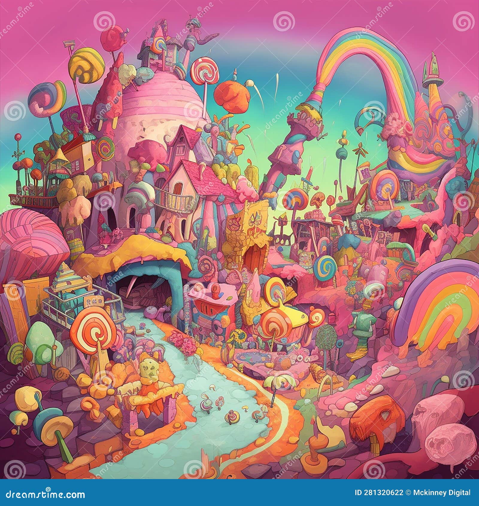 Weirdcore Candyland Spook Scene. Created Using Ai Generative. Royalty ...