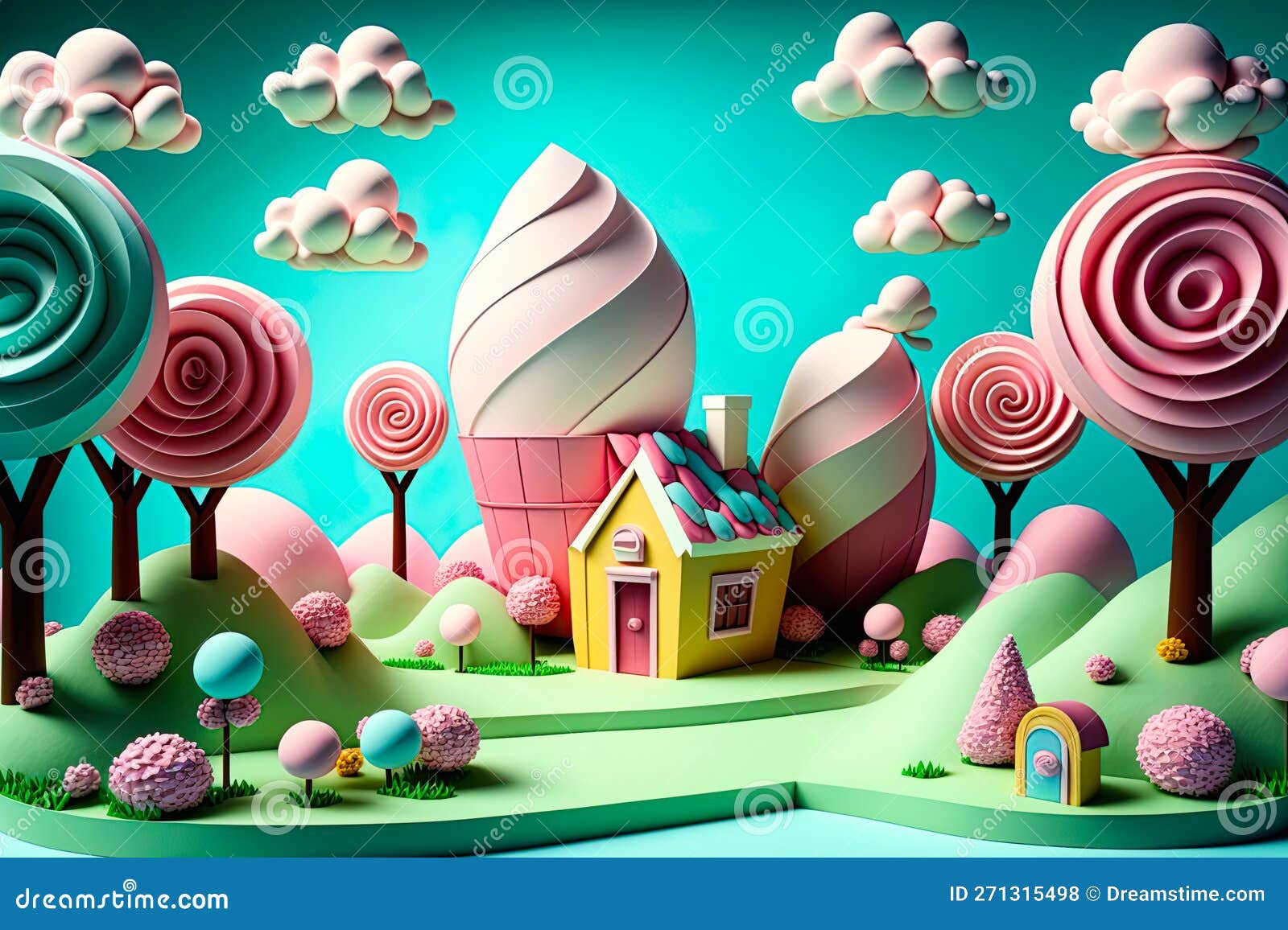 Candyland Town Made of Chocolate and Candy. Easter Concept Stock ...