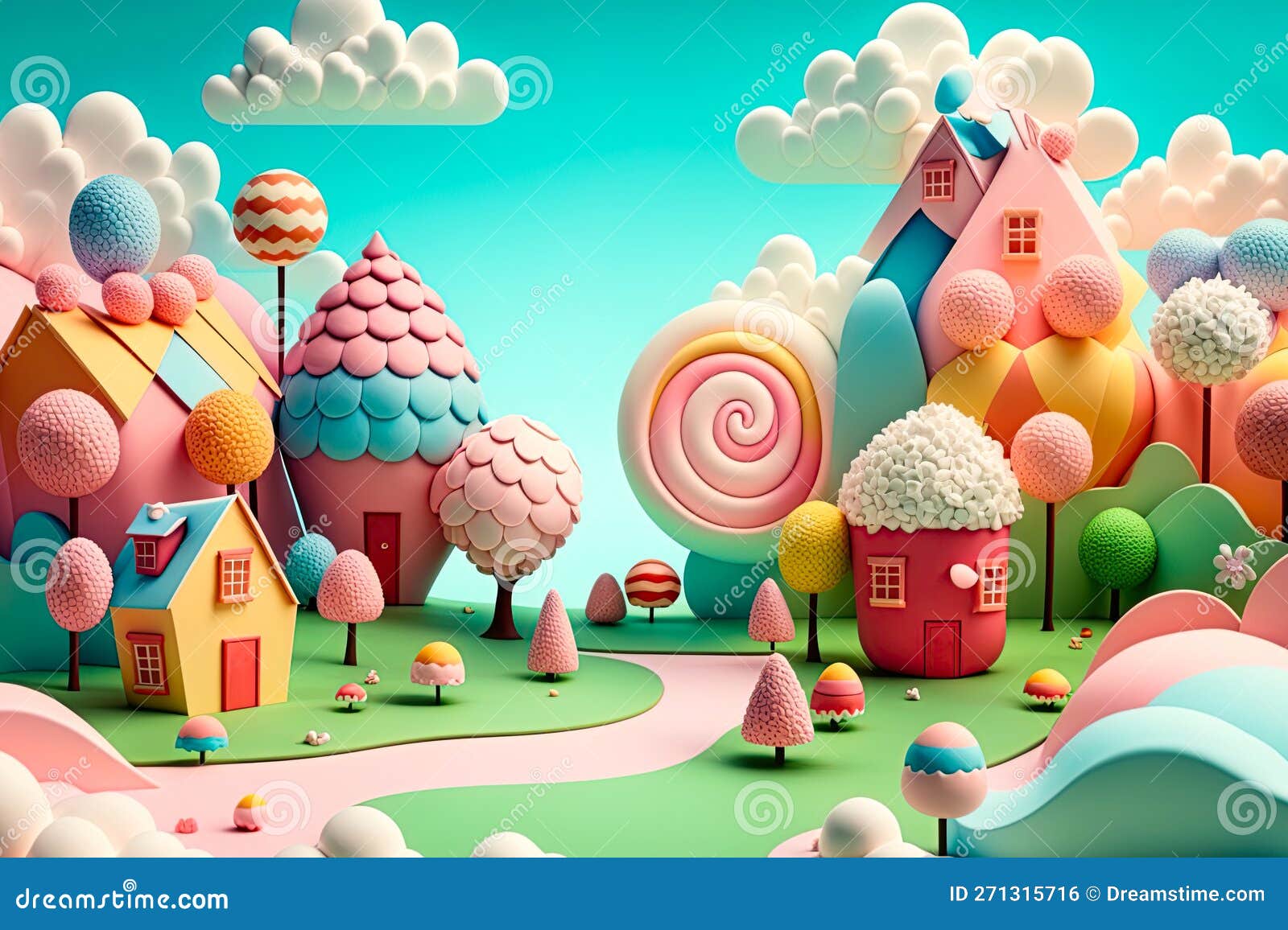 Candyland Town Made of Chocolate and Candy. Easter Concept Stock ...