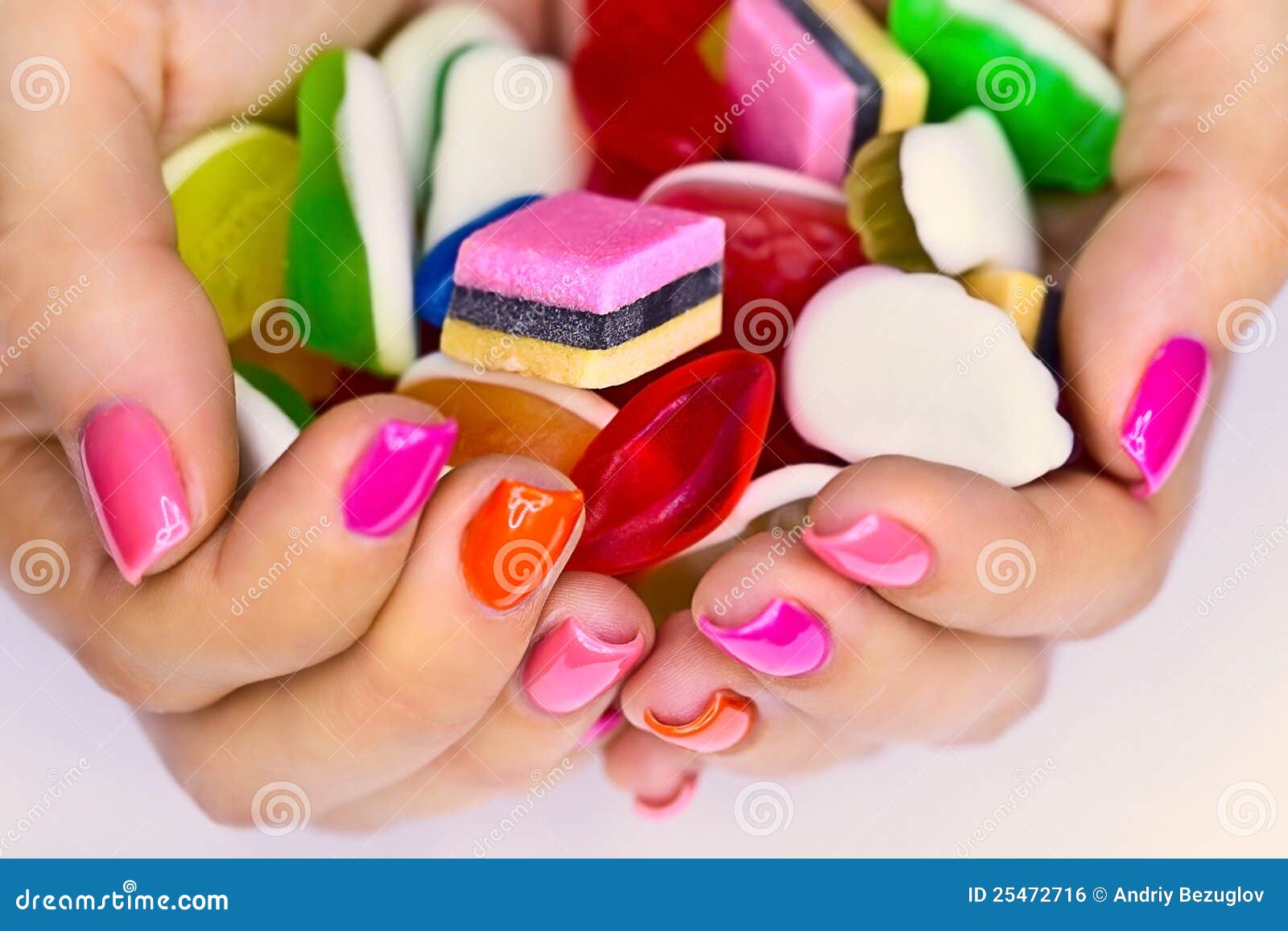 Candys in hands stock photo. Image of macro, femininity - 25472716