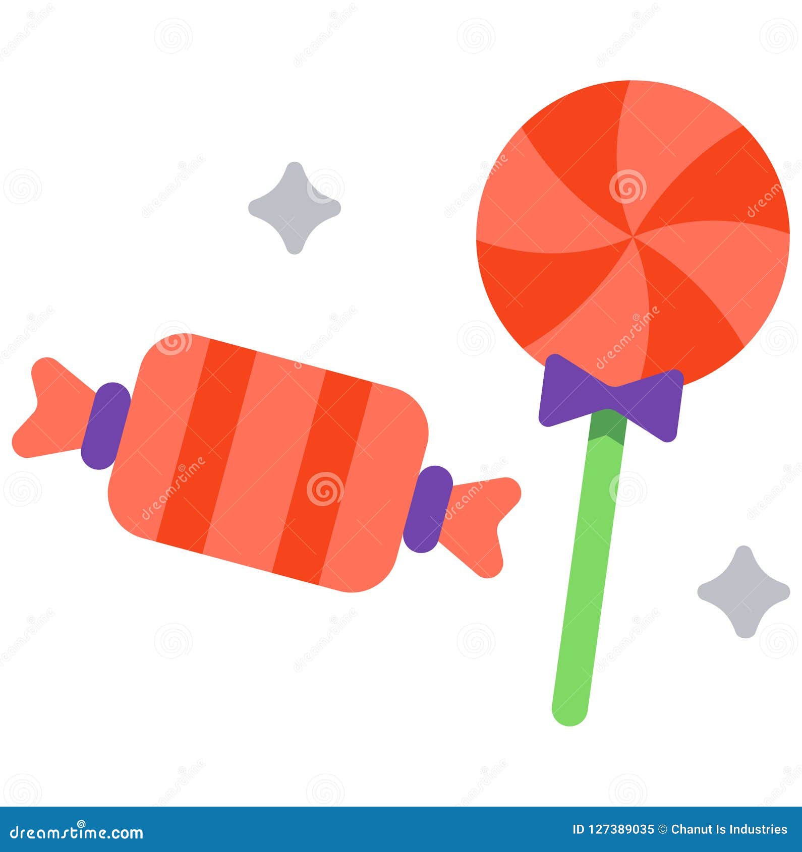 Candy flat illustration stock vector. Illustration of halloween - 127389035