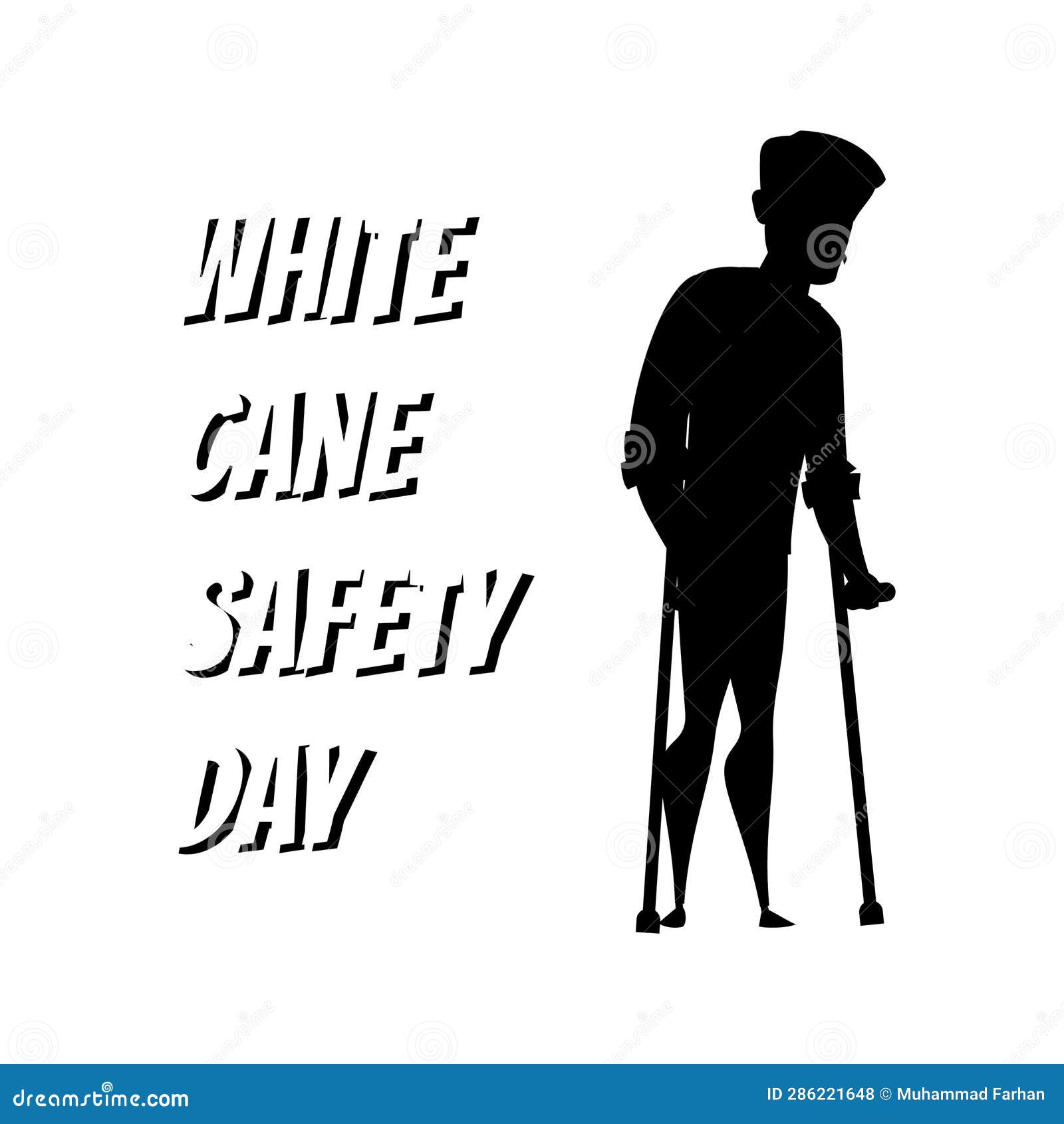 White Cane Safety Day Typography Graphic Design Stock Vector ...