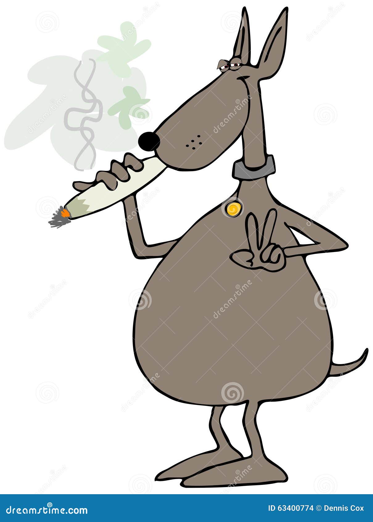 Cane che fuma un giunto illustrazione di stock. Illustrazione di ...