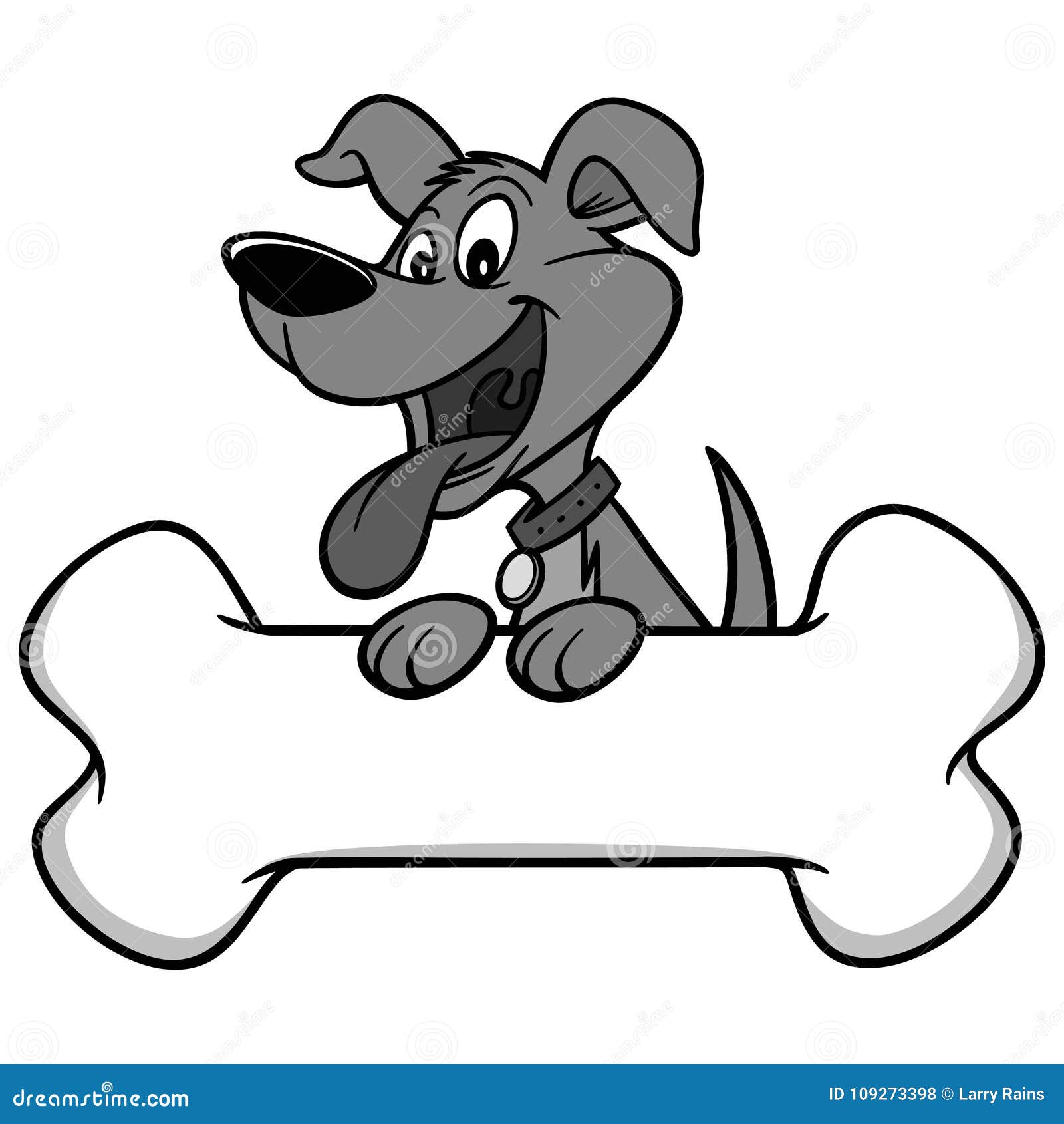 Cane Con L'illustrazione Dell'osso Illustrazione Vettoriale ...