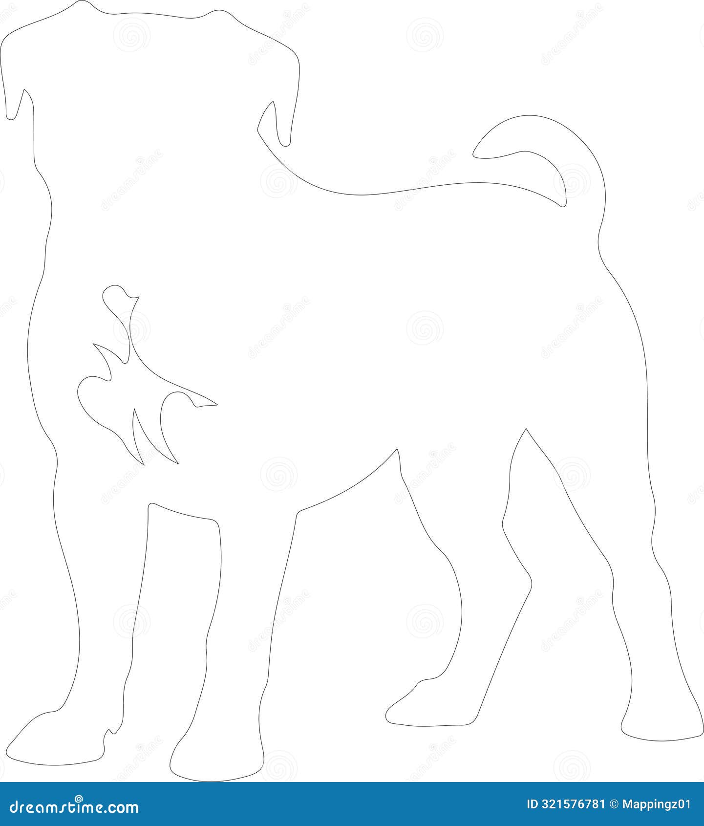 Cane Corso Outline Outline Silhouette Generative Ai Stock Vector ...