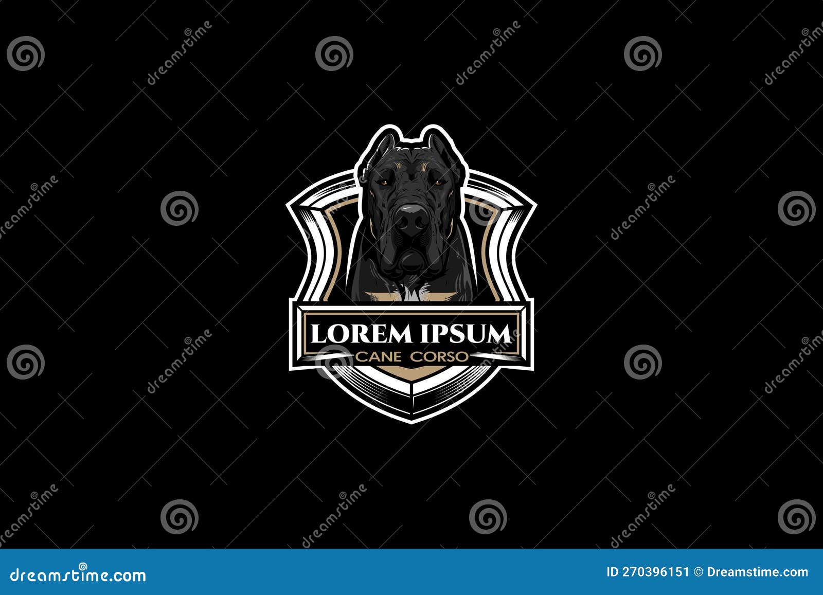 Cane Corso Vector Logo Shield Badge Design Template Stock Vector ...