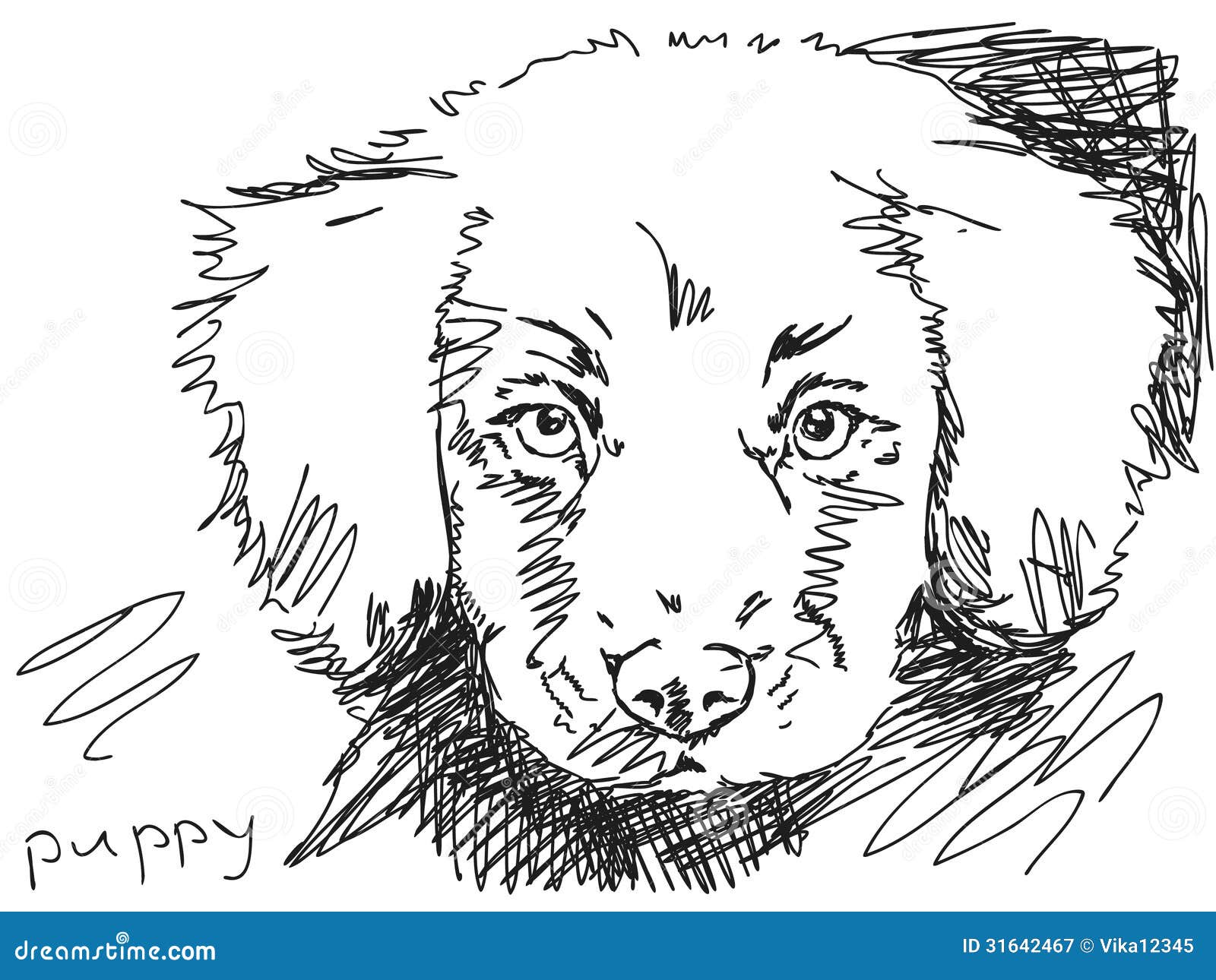 Cane disegnato a mano illustrazione vettoriale. Illustrazione di ...