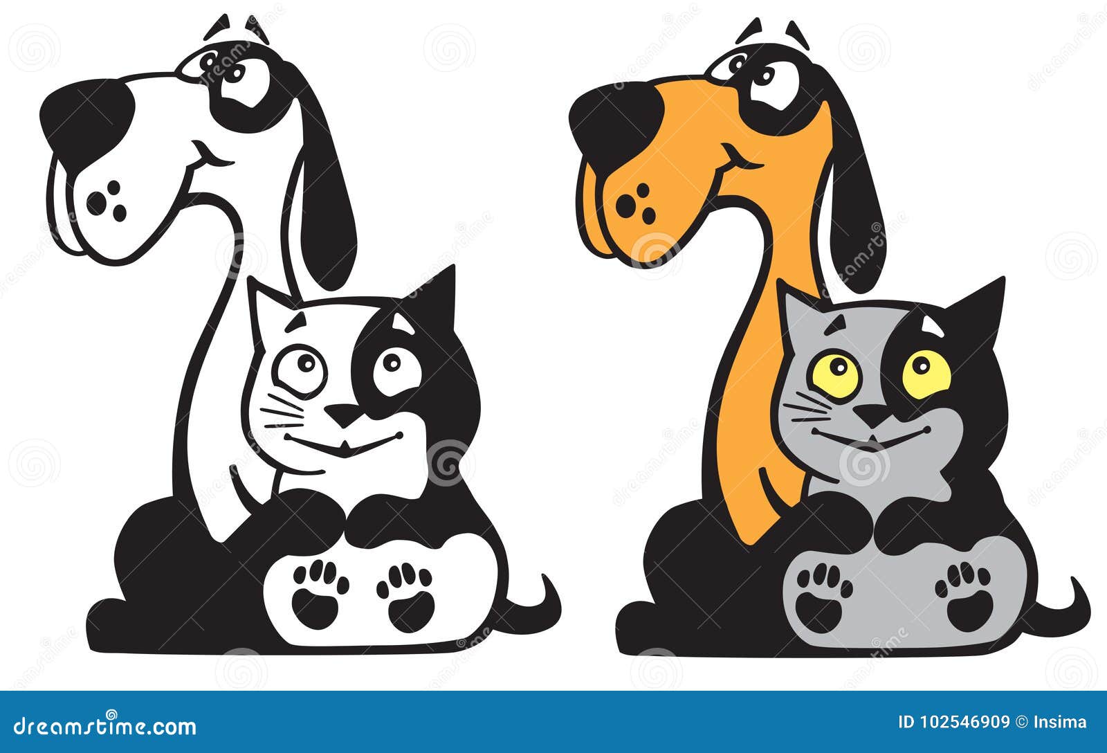 Cane E Gatto Felici Illustrazioni, Vettoriali E Clipart Stock – (277 ...