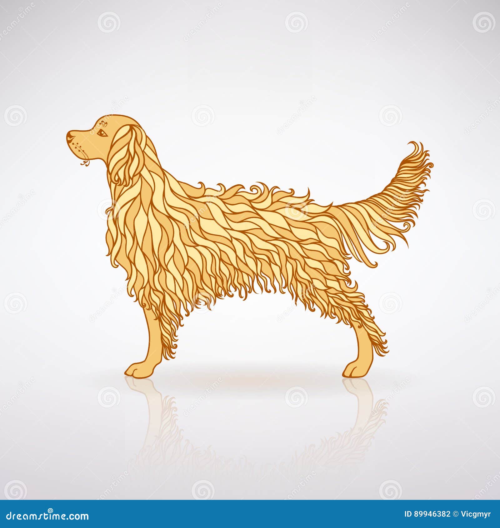 Cane giallo stilizzato illustrazione vettoriale. Illustrazione di ...