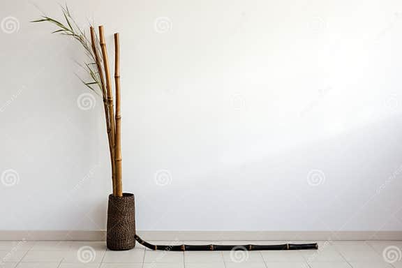 Cane Leaning Against a White Wall Stock Image - Image of white ...