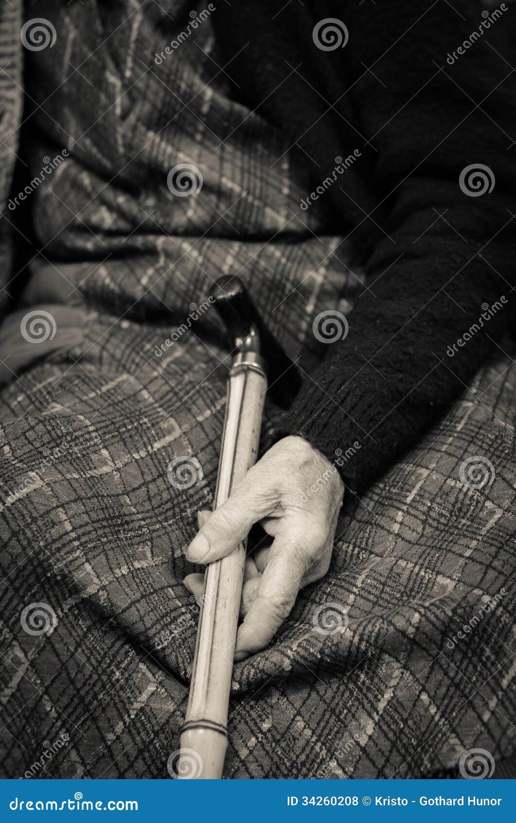 With cane stock photo. Image of mood, sorrow, grief, sitting - 34260208