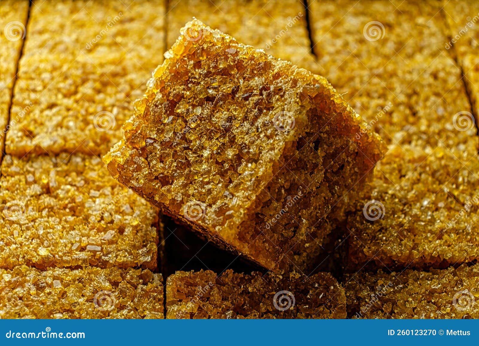 Cane Sugar Cube Macro Image. Sugar Cube on Top of Other Cubes in Pack ...