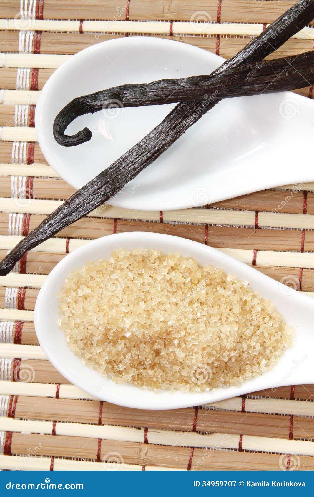 Cane sugar and vanilla pod stock image. Image of orchid - 34959707