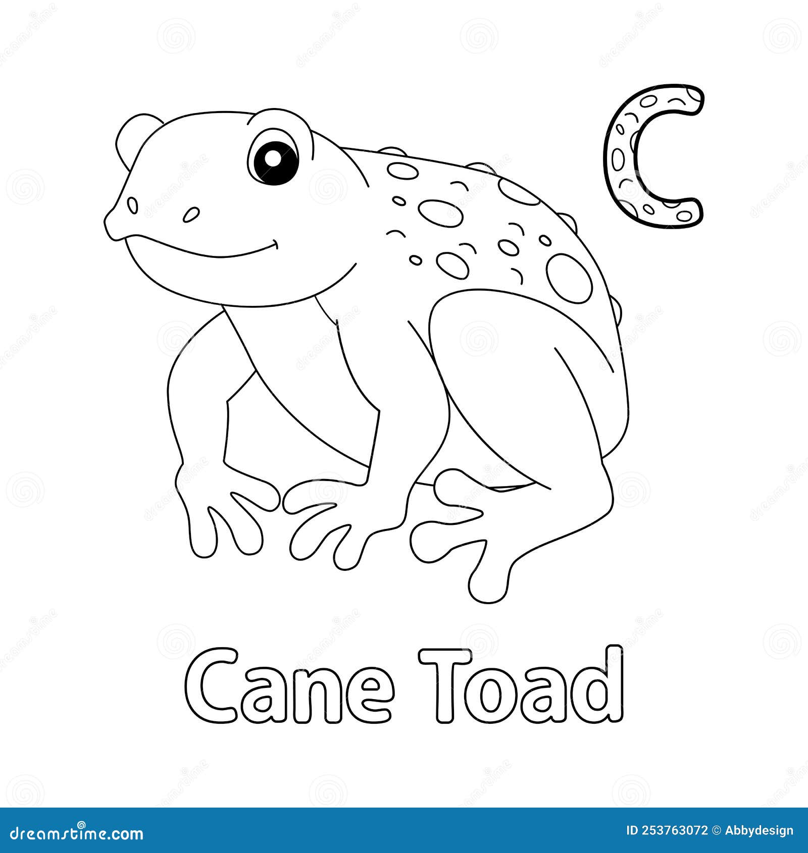 Cane Toad Alphabet ABC Coloring Page C Stock Vector - Illustration of ...