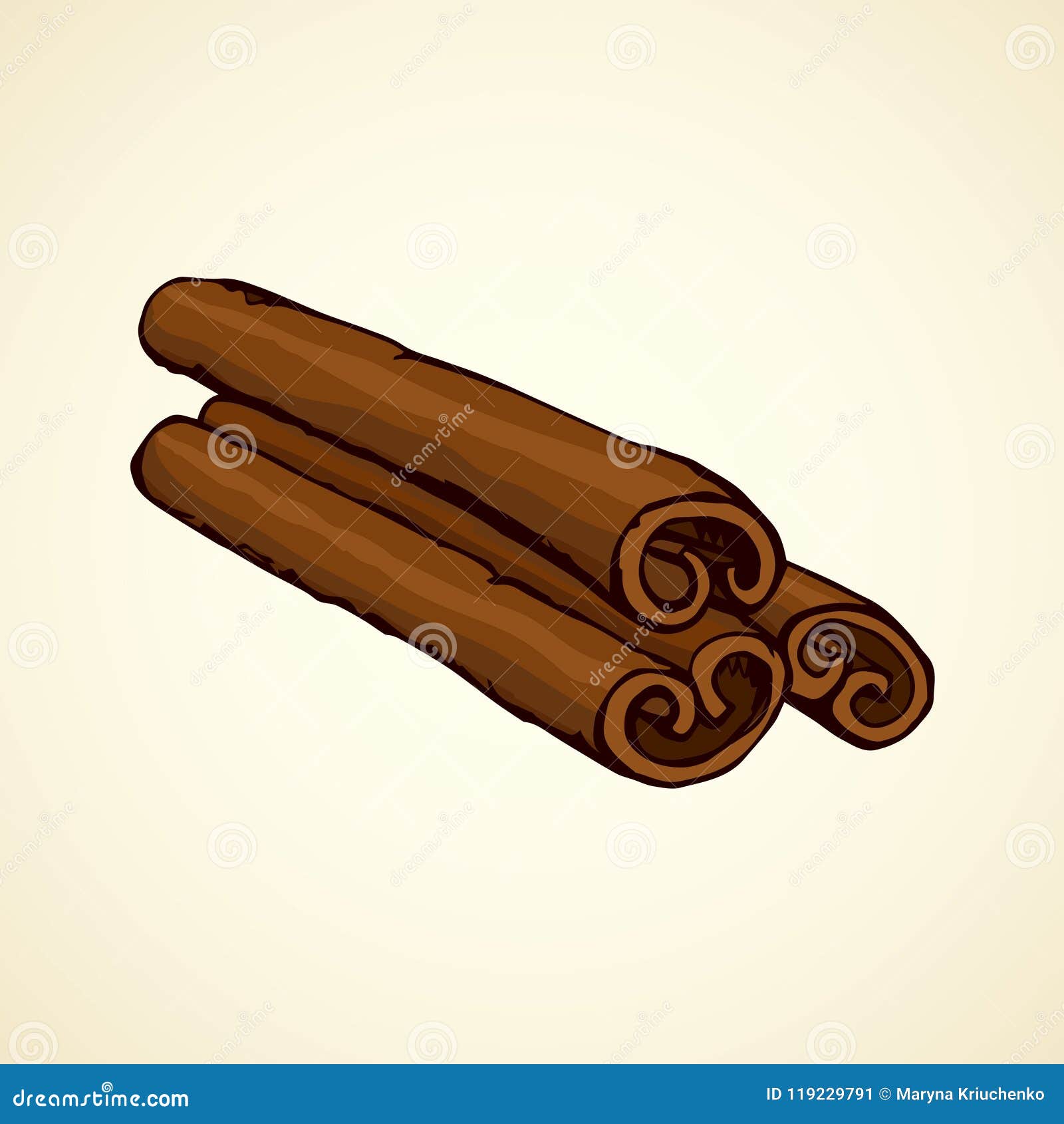 Canela Desenho do vetor ilustração do vetor. Ilustração de aroma ...