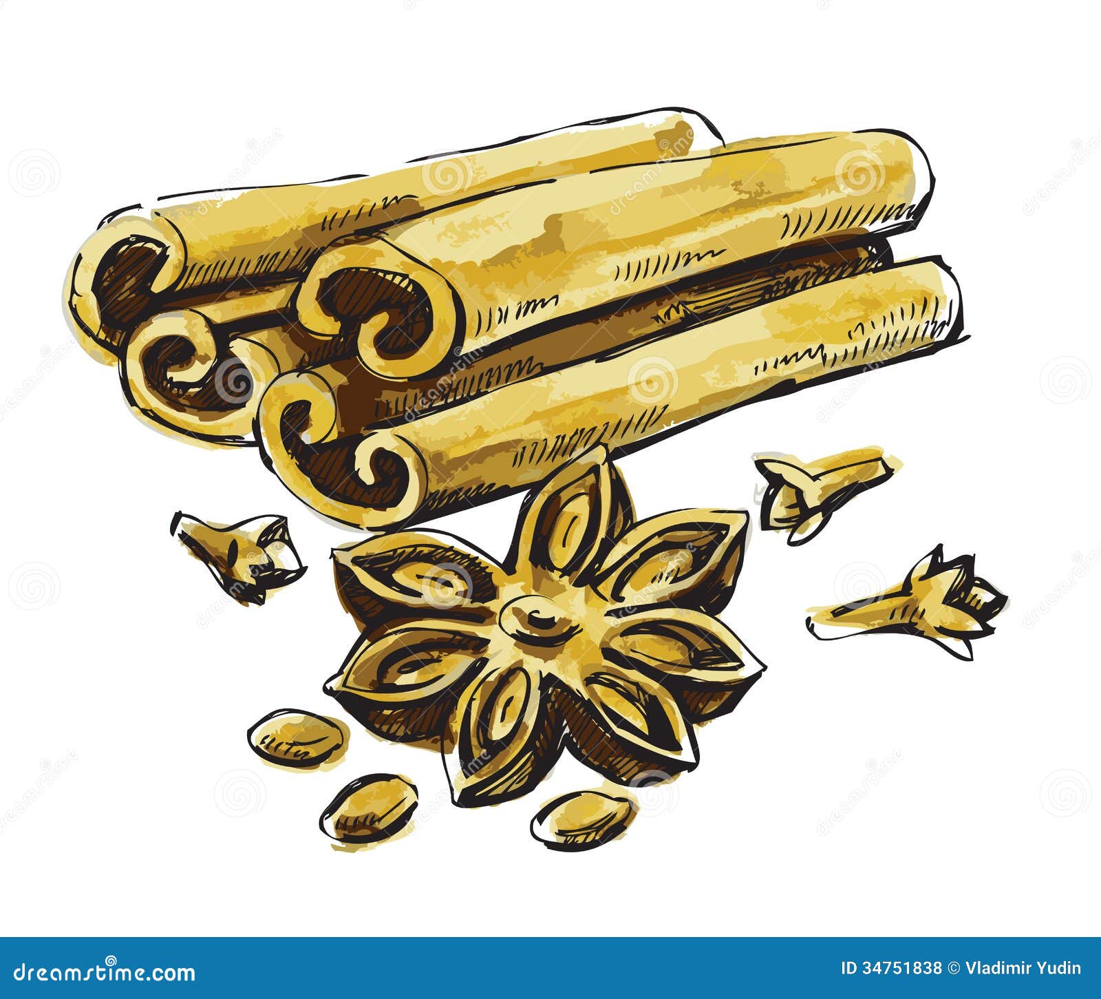 Canela do vetor ilustração stock. Ilustração de desenho - 34751838