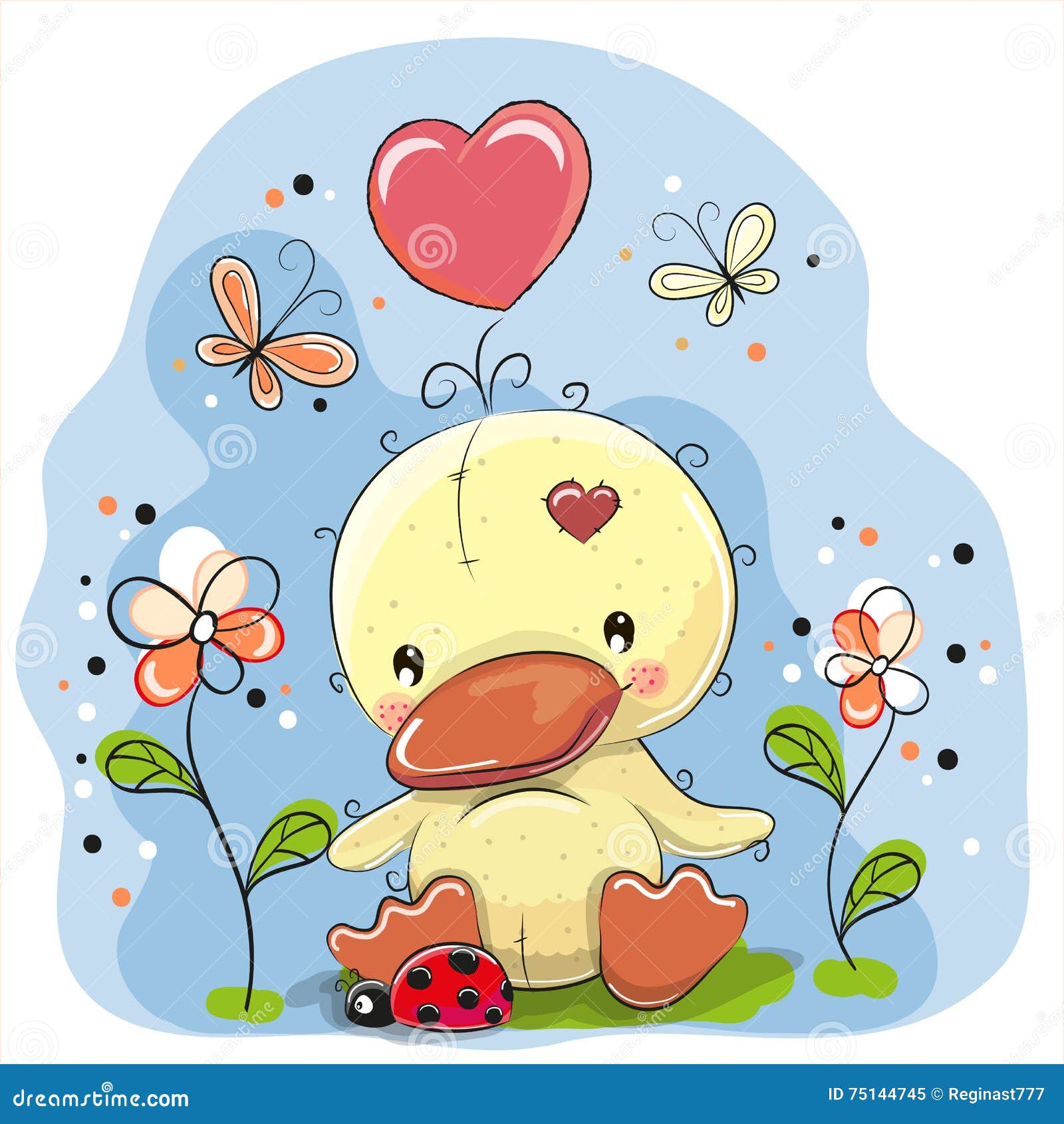 Caneton Mignon De Dessin Animé Illustration de Vecteur - Illustration ...