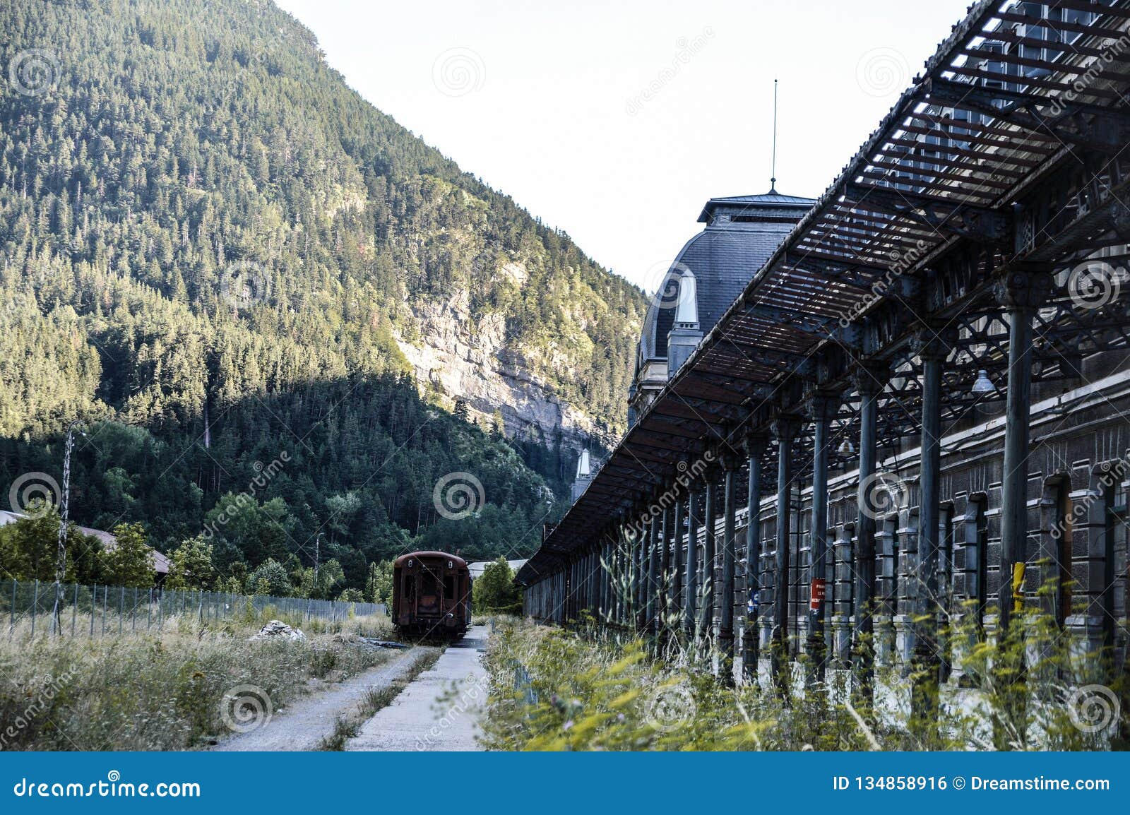 Canfranc Abandoned Train Station in Spainish Pyrenees Stock Photo ...