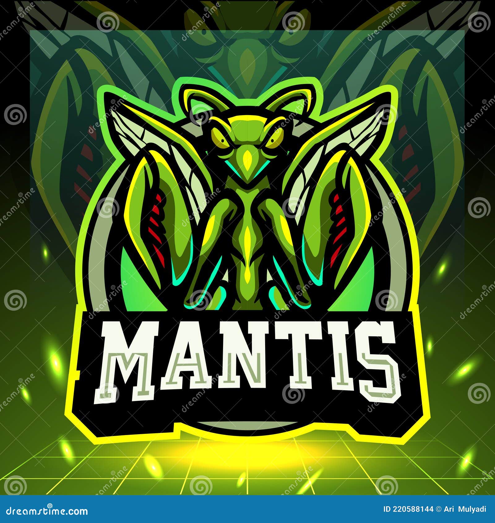 Mantis Mascot Esport Logo Design Vector Illustration | CartoonDealer ...