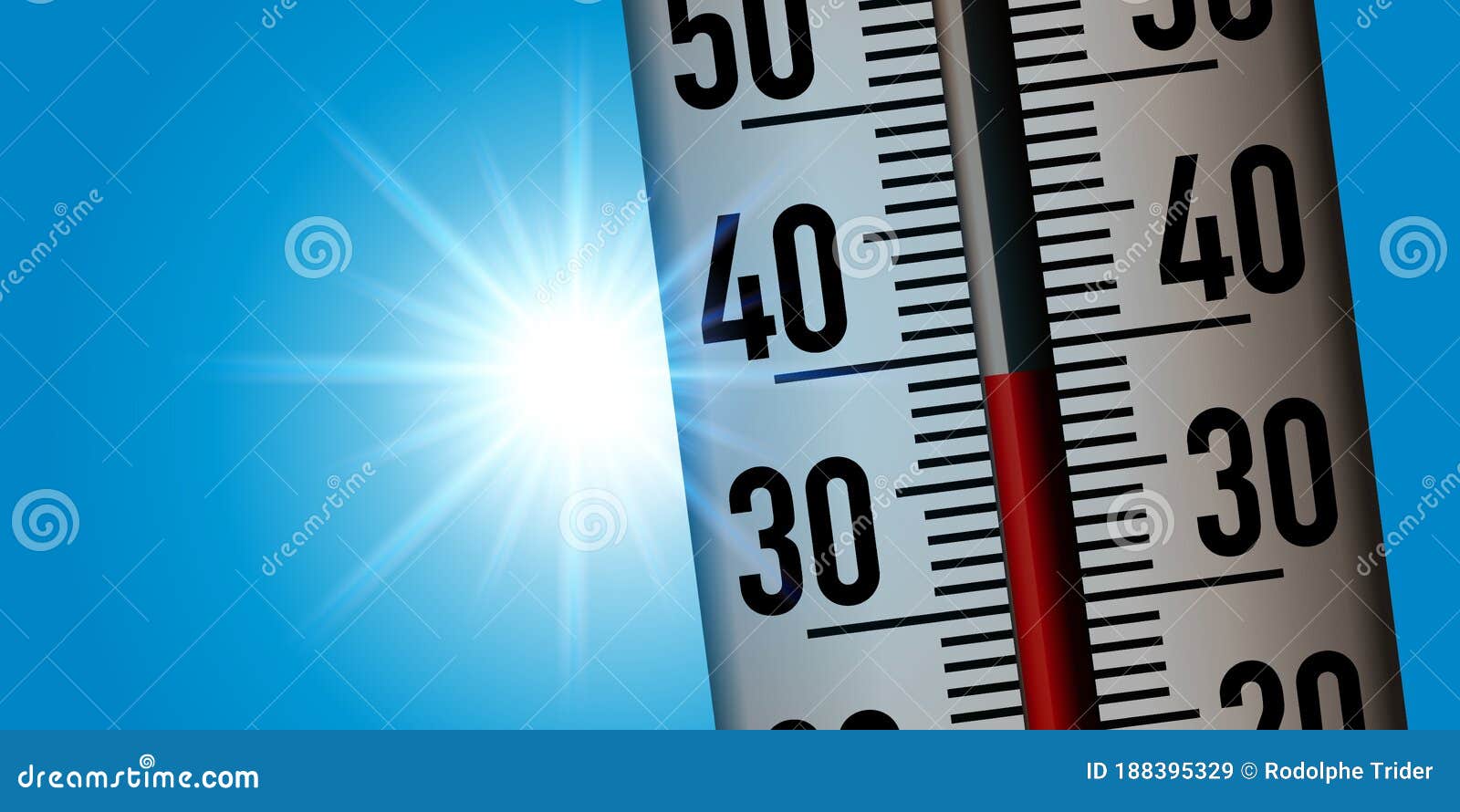 Concept of the Heat Wave with a Thermometer Showing the Rise in ...
