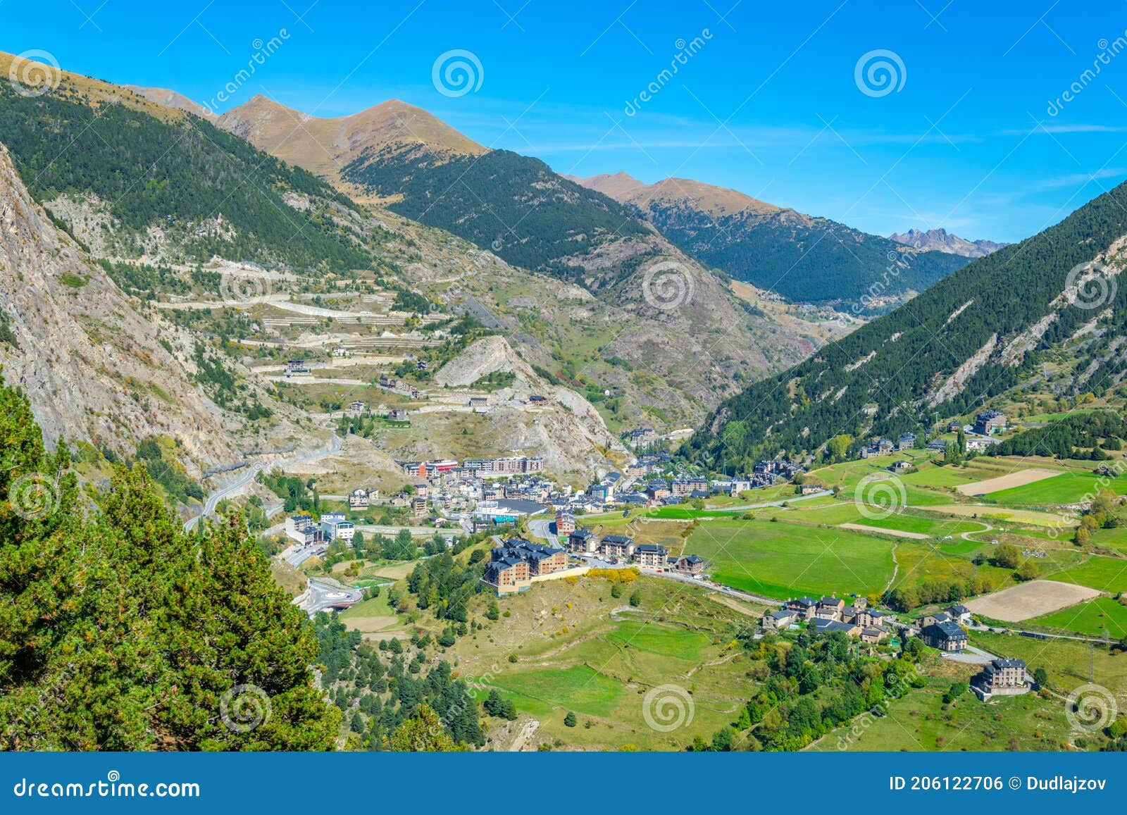Canillo Town Nested in the Valley of River Valira at Andorra Stock ...