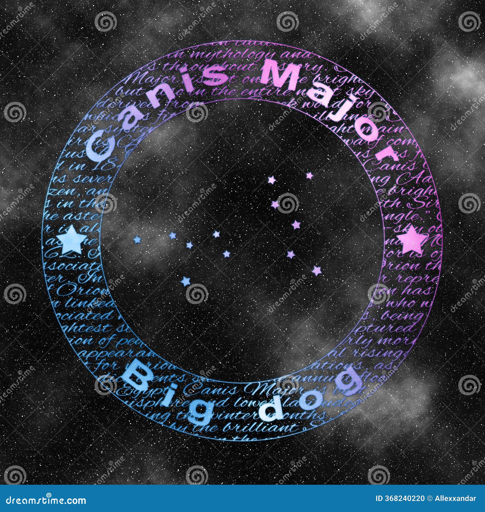 Canis Major The Great Dog Constellation On A Starry Space Background ...