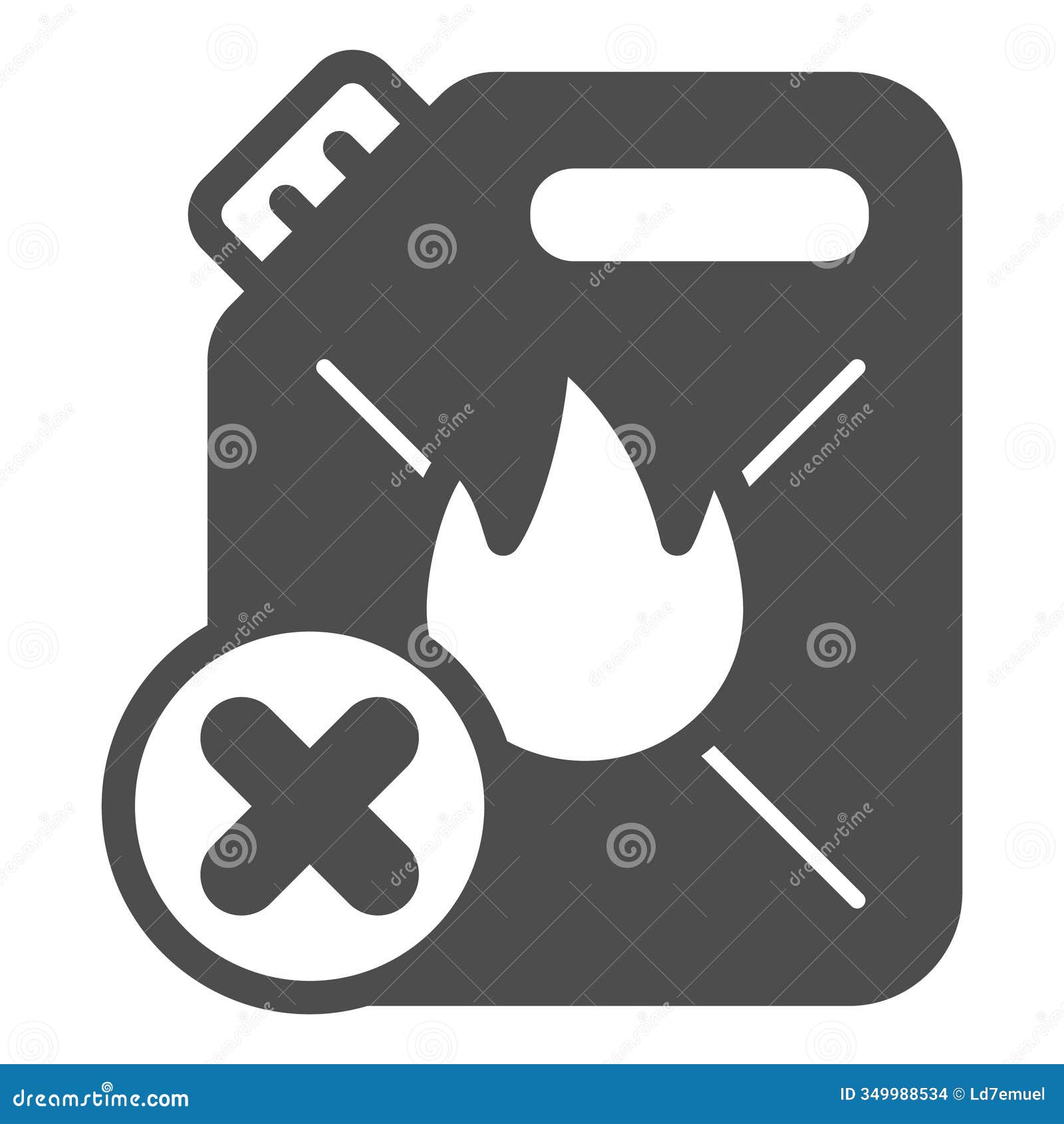 Canister of Flammable Liquid Ban Solid Icon, Prohibited Items Concept ...