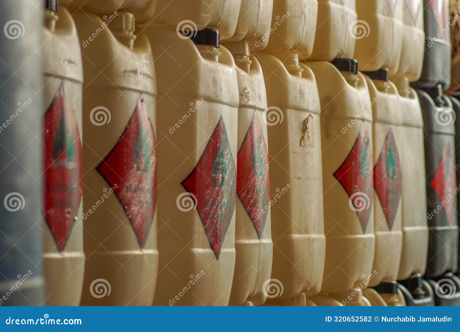 Canisters or Jerrycans of Flammable Liquid Stock Photo - Image of ...