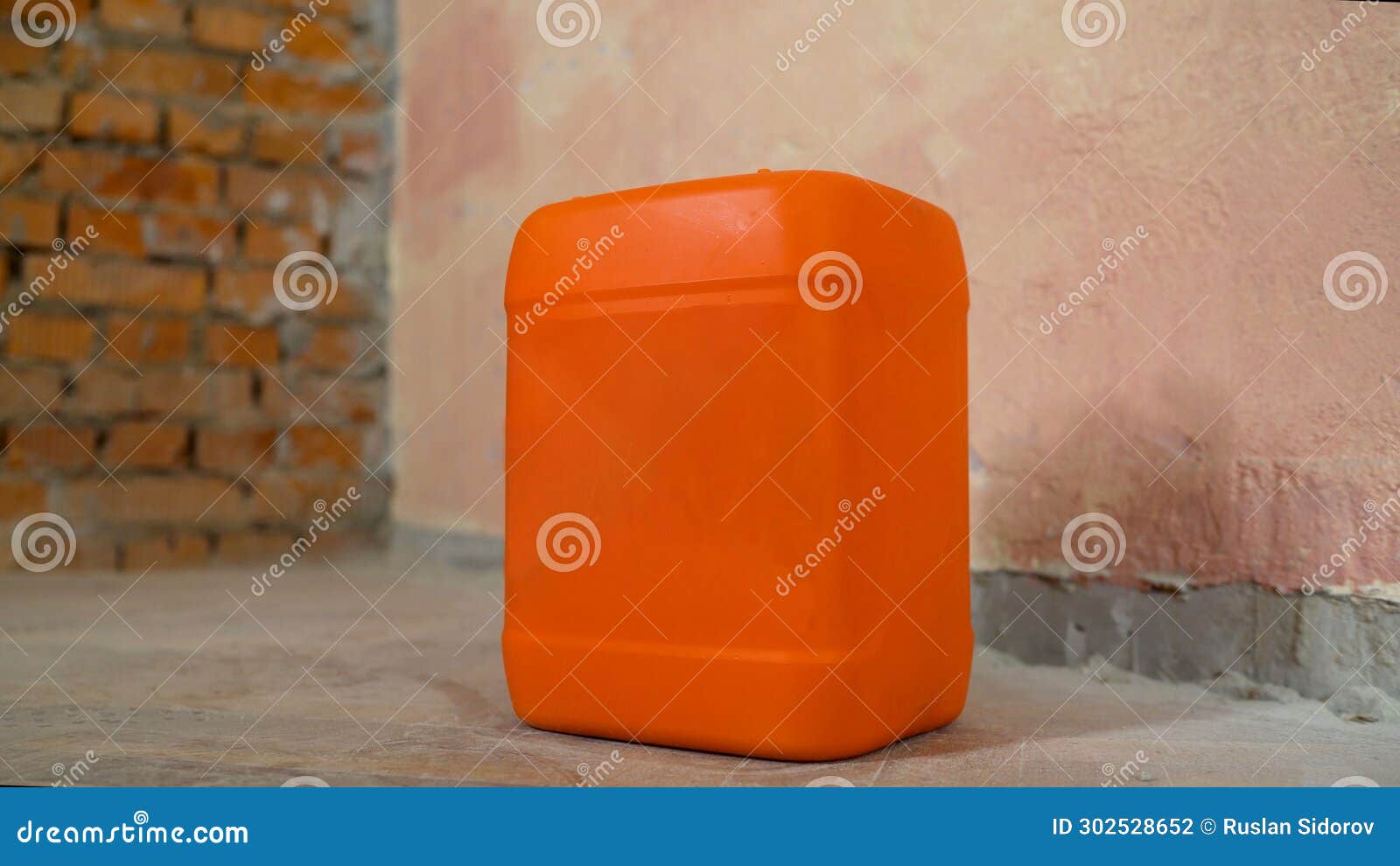 Canisters with Primer on a Construction Site. a Bright Orange Container ...