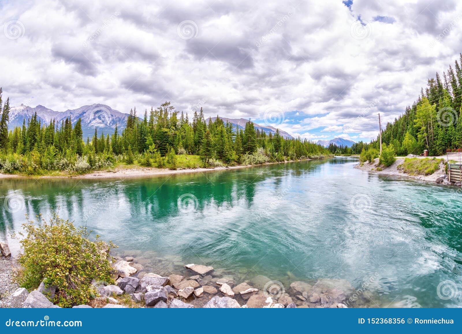 Canmore`s Bow River Loop Trail in the Canadian Rockies of Alberta Stock ...