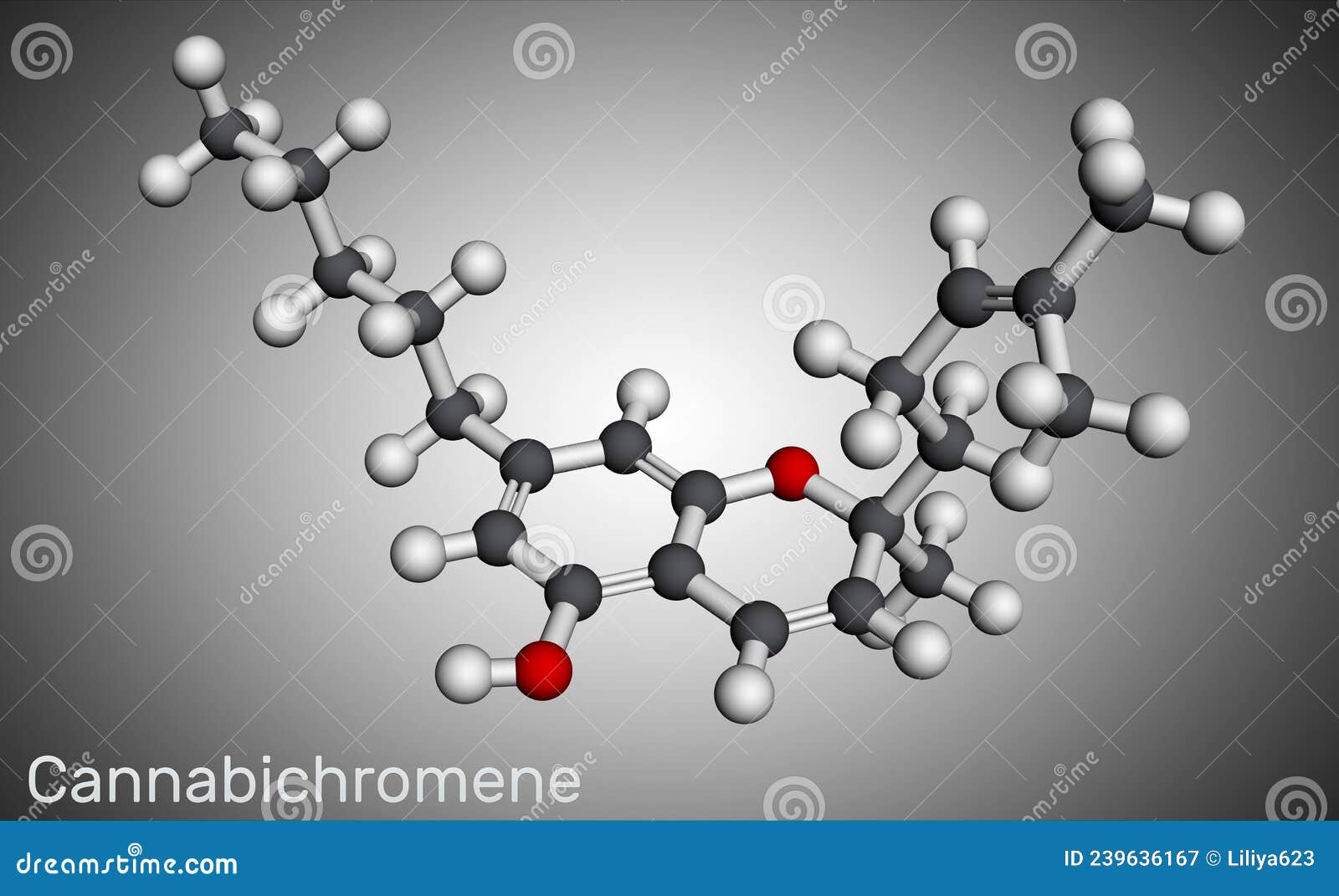Cannabichromene Molecule, Molecular Structure, Cannabichrome, Ball And ...