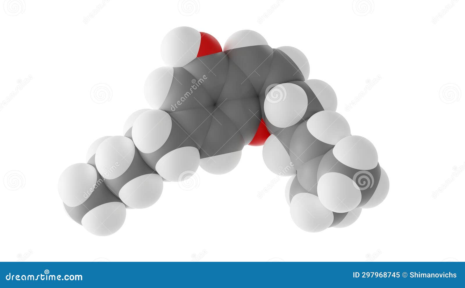Cannabichromene Molecule, Cannabichrome, Molecular Structure, Isolated ...