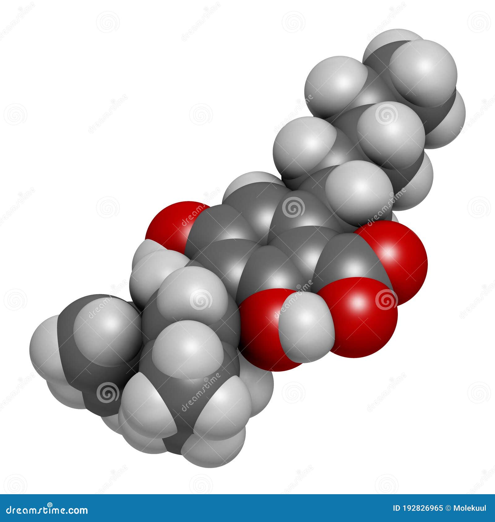 Cannabidiolic Acid or CBDA Cannabinoid Molecule. 3D Rendering Stock ...