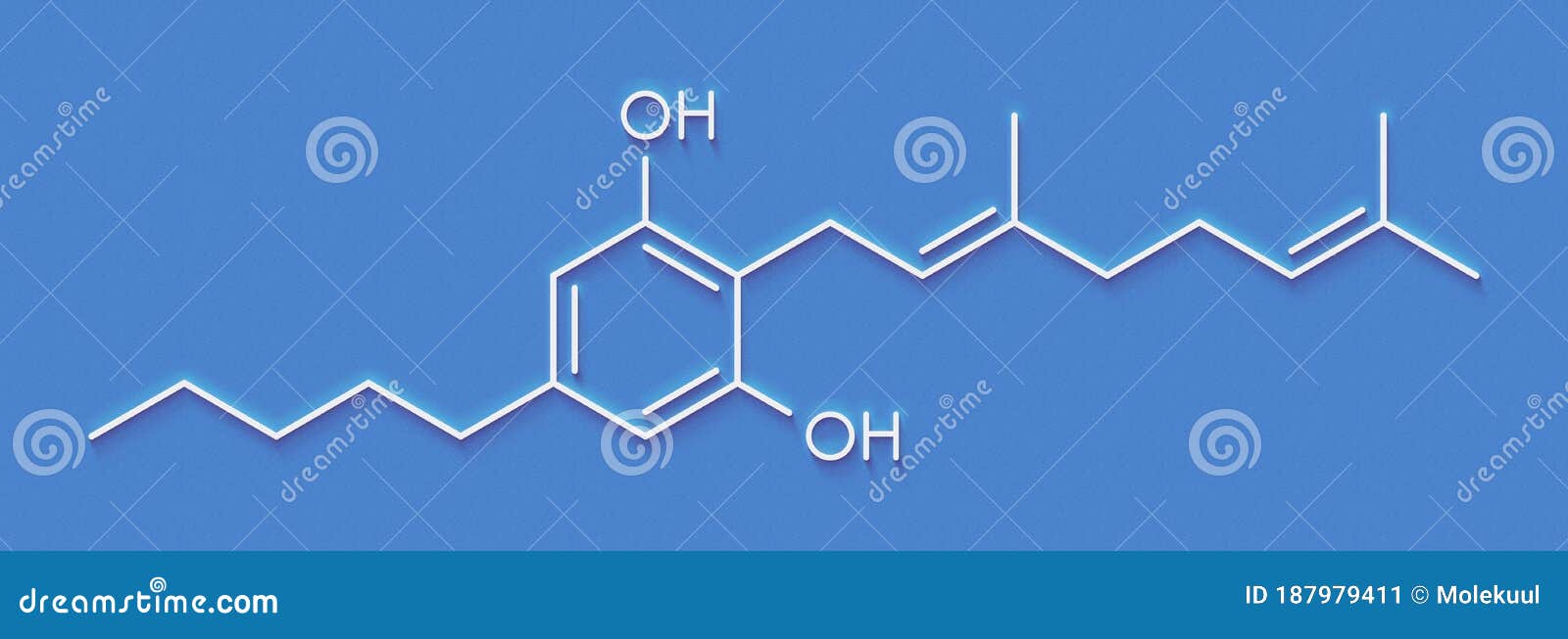 Cannabigerol Cannabinoid Molecule. Skeletal Formula. Stock Illustration ...