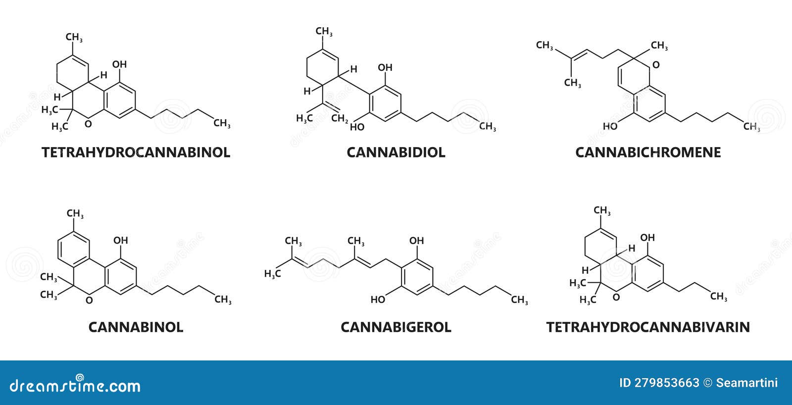 Cannabinoid Molecule Structure, Chemical Formula Stock Vector ...