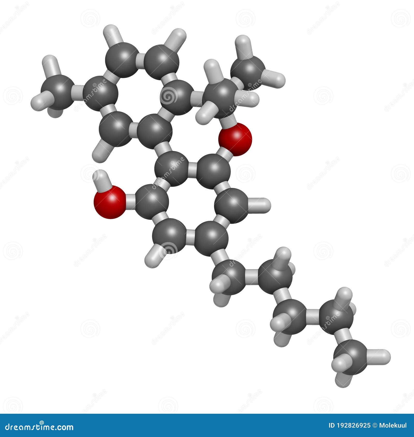 Cannabinol or CBN Cannabinoid Molecule. 3D Rendering Stock Image ...
