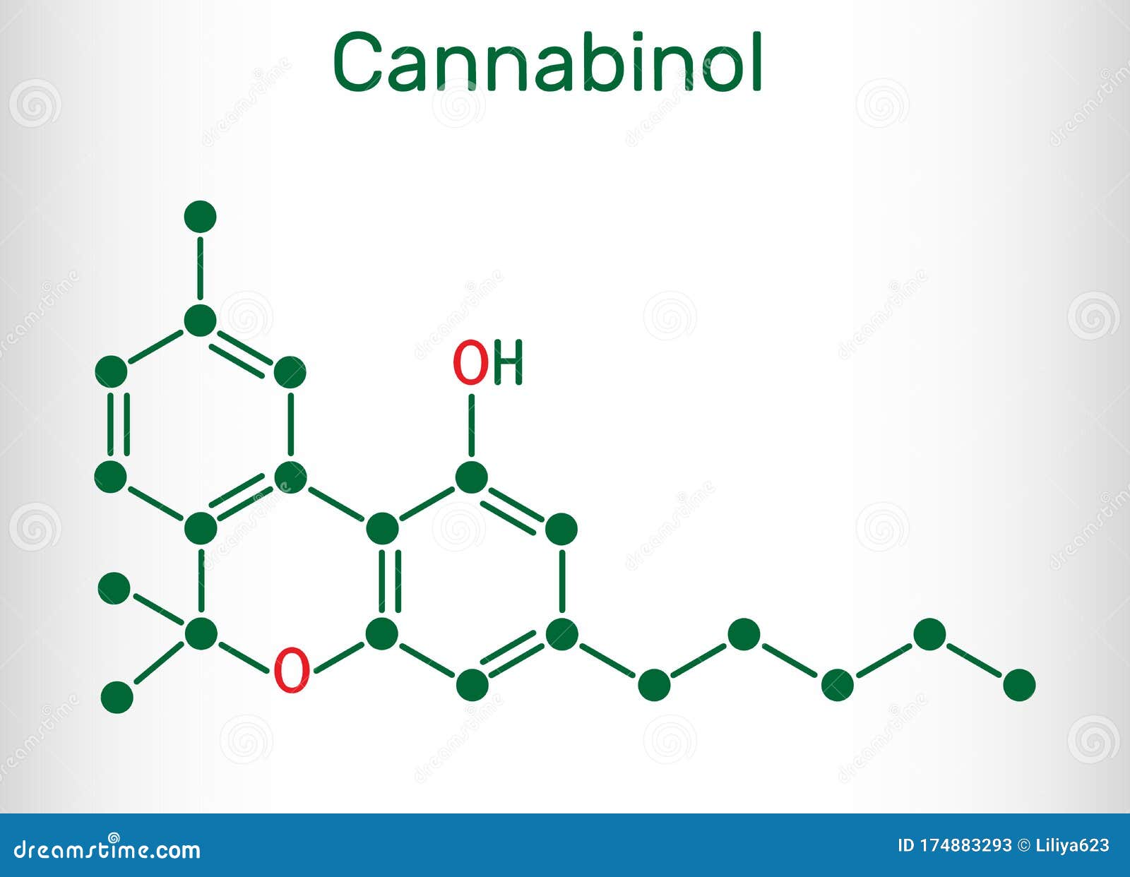 Cannabinol, CBN Molecule. Weak Psychoactive Cannabinoid, is a ...