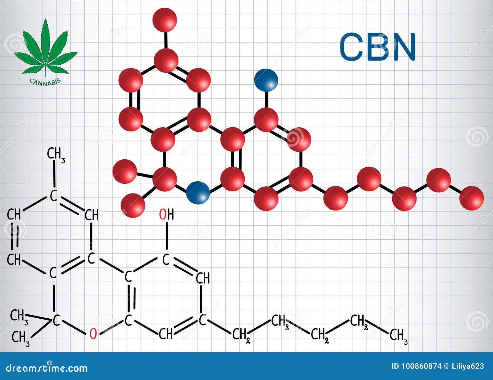 Cannabinol CBN - Structural Chemical Formula and Molecule Mode Stock ...