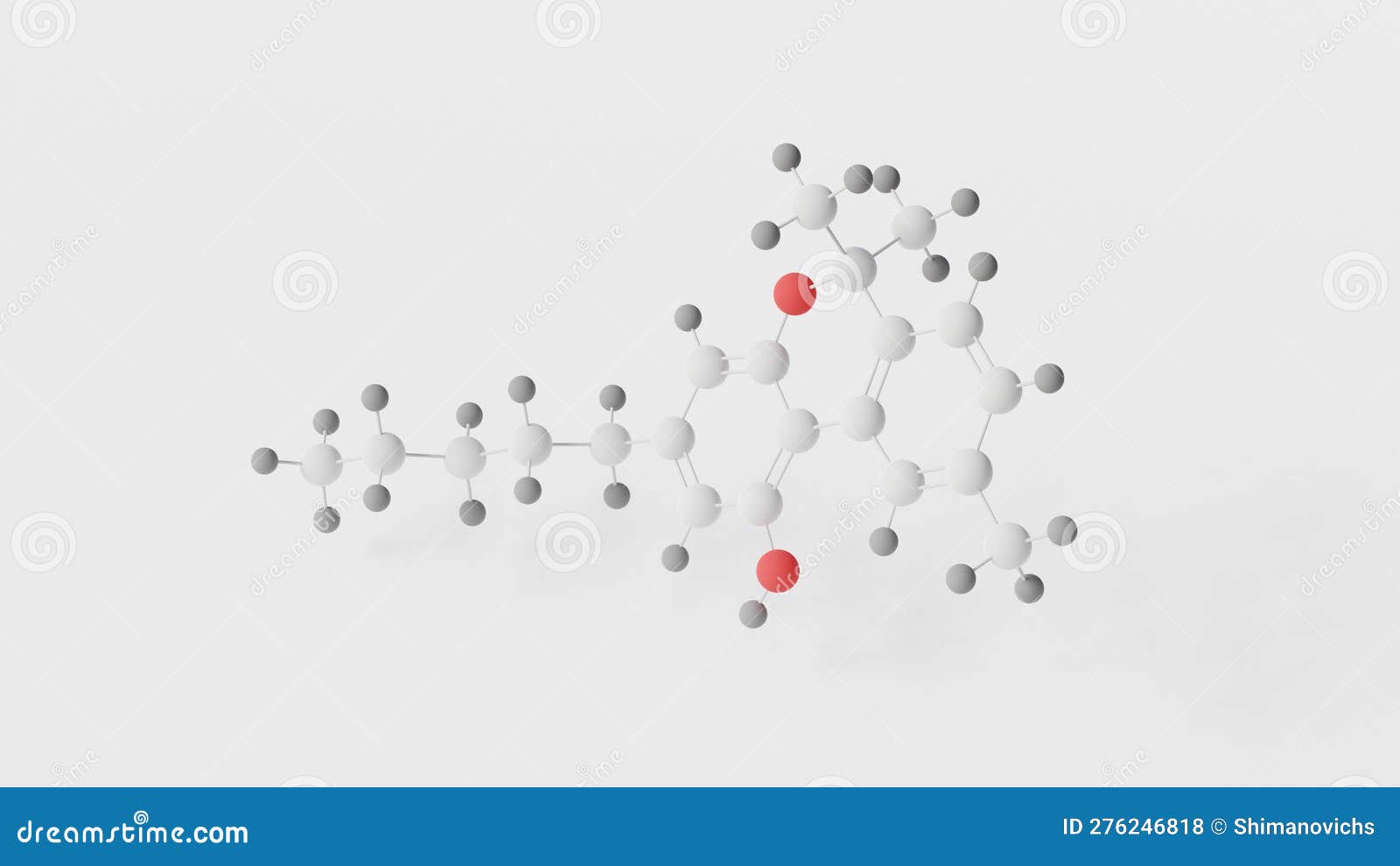 Cannabinol Molecule 3d Molecular Structure Ball And Stick Model