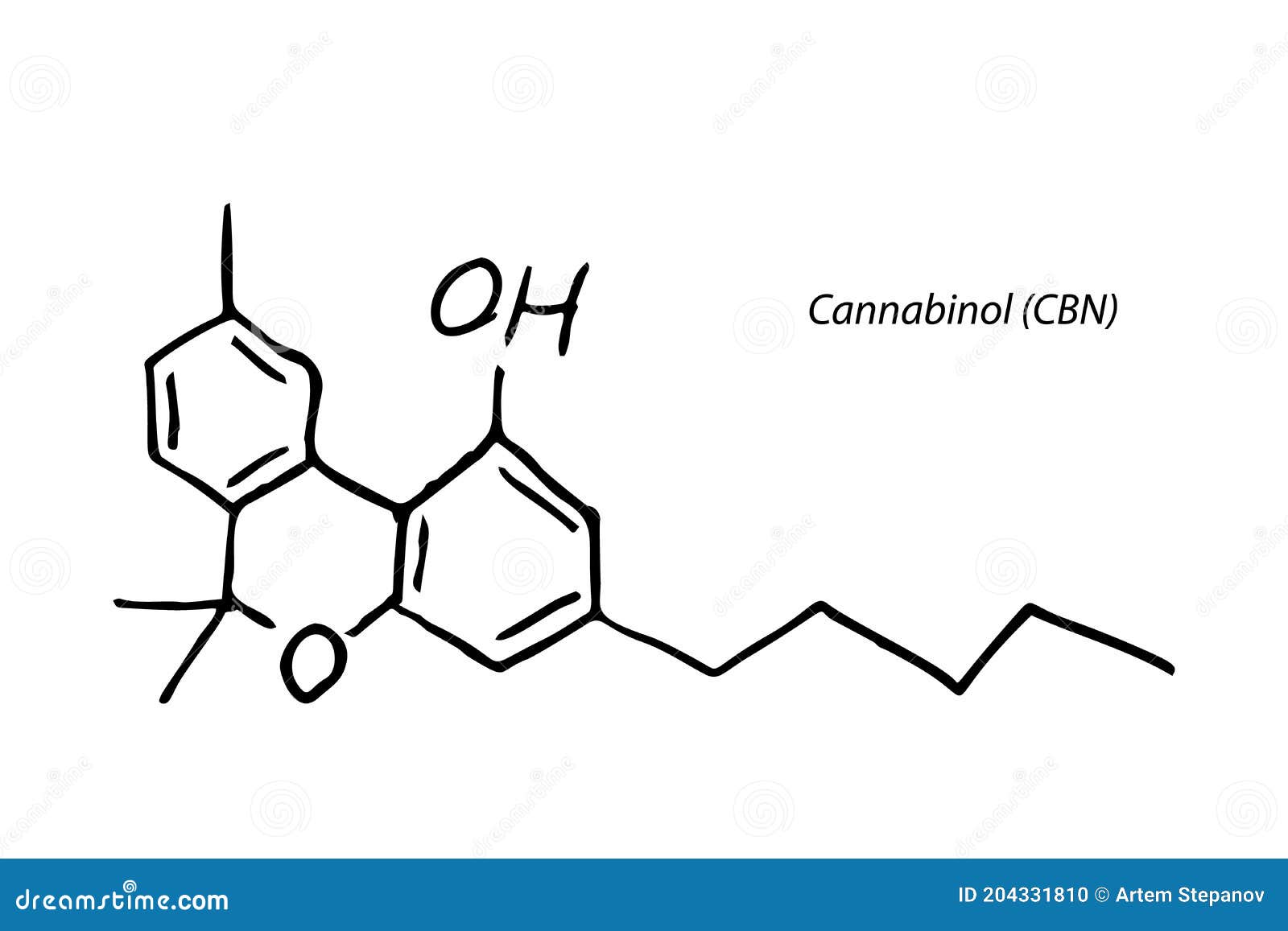 Cannabinol Molecule Formula Hand Drawn Imitation Icon Stock ...