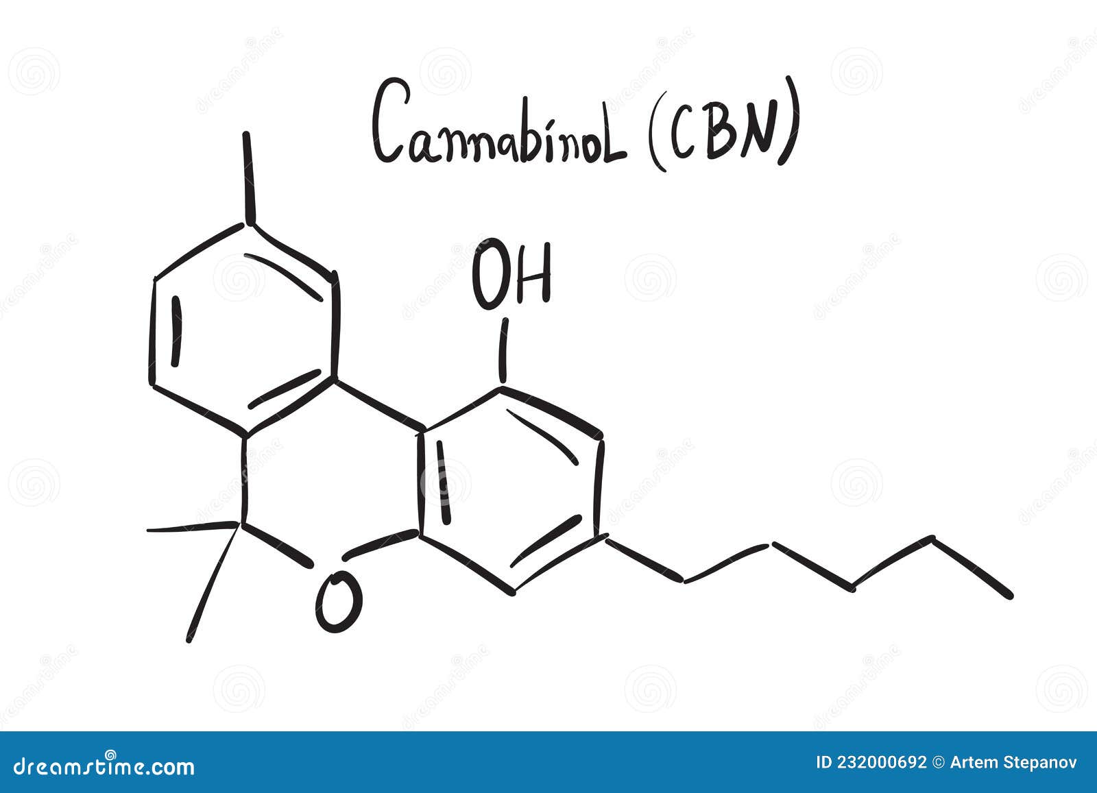 Cannabinol Molecule Formula Hand Drawn Imitation Icon Royalty-Free ...