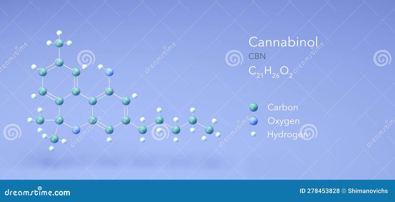 Cannabinol CBN Molecule Written On The White Board. Structural Chemical ...