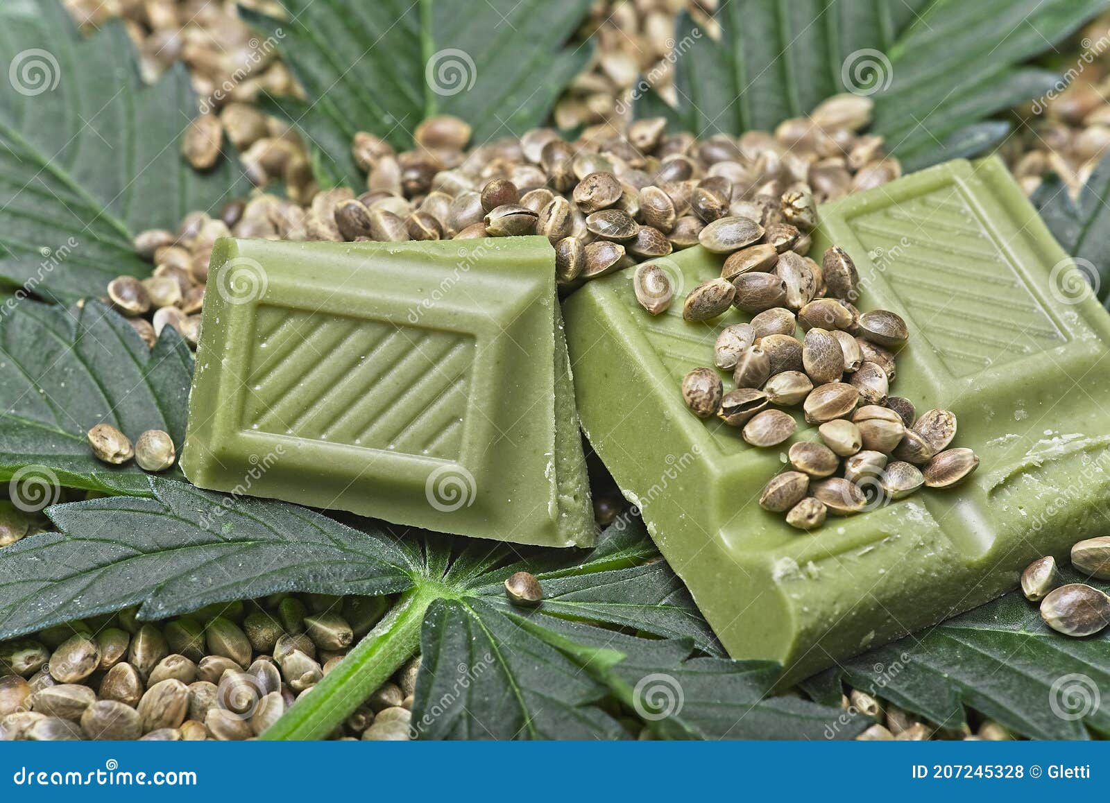 Cannabis Chocolate, Leaf and Seeds Stock Photo - Image of ingredient ...