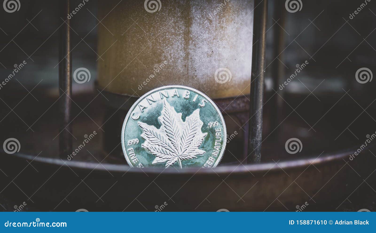 Cannabis coin - silver stock photo. Image of marijuana - 158871610