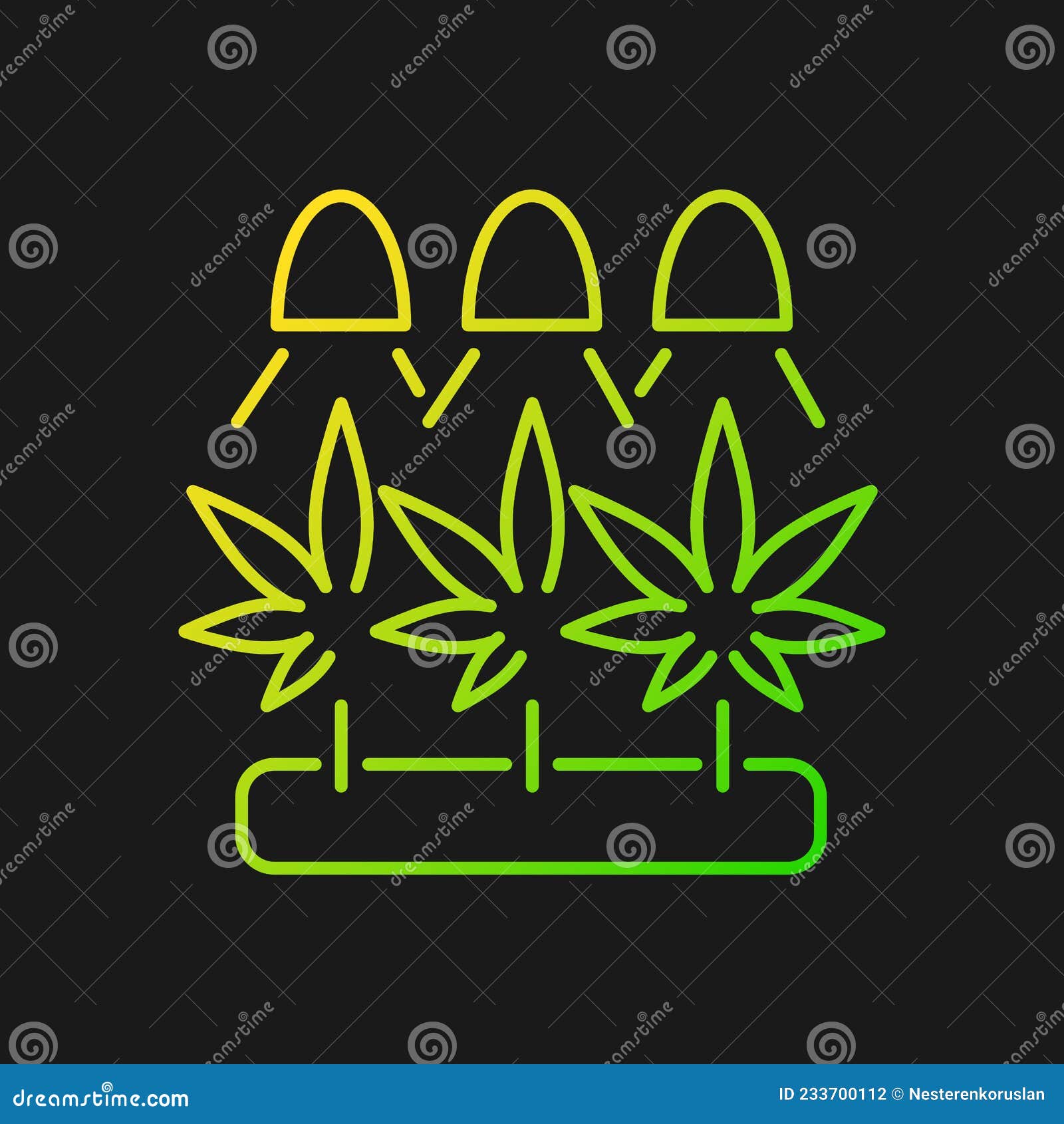 Cannabis Cultivation Gradient Vector Icon for Dark Theme Stock Vector - Illustration of logo ...