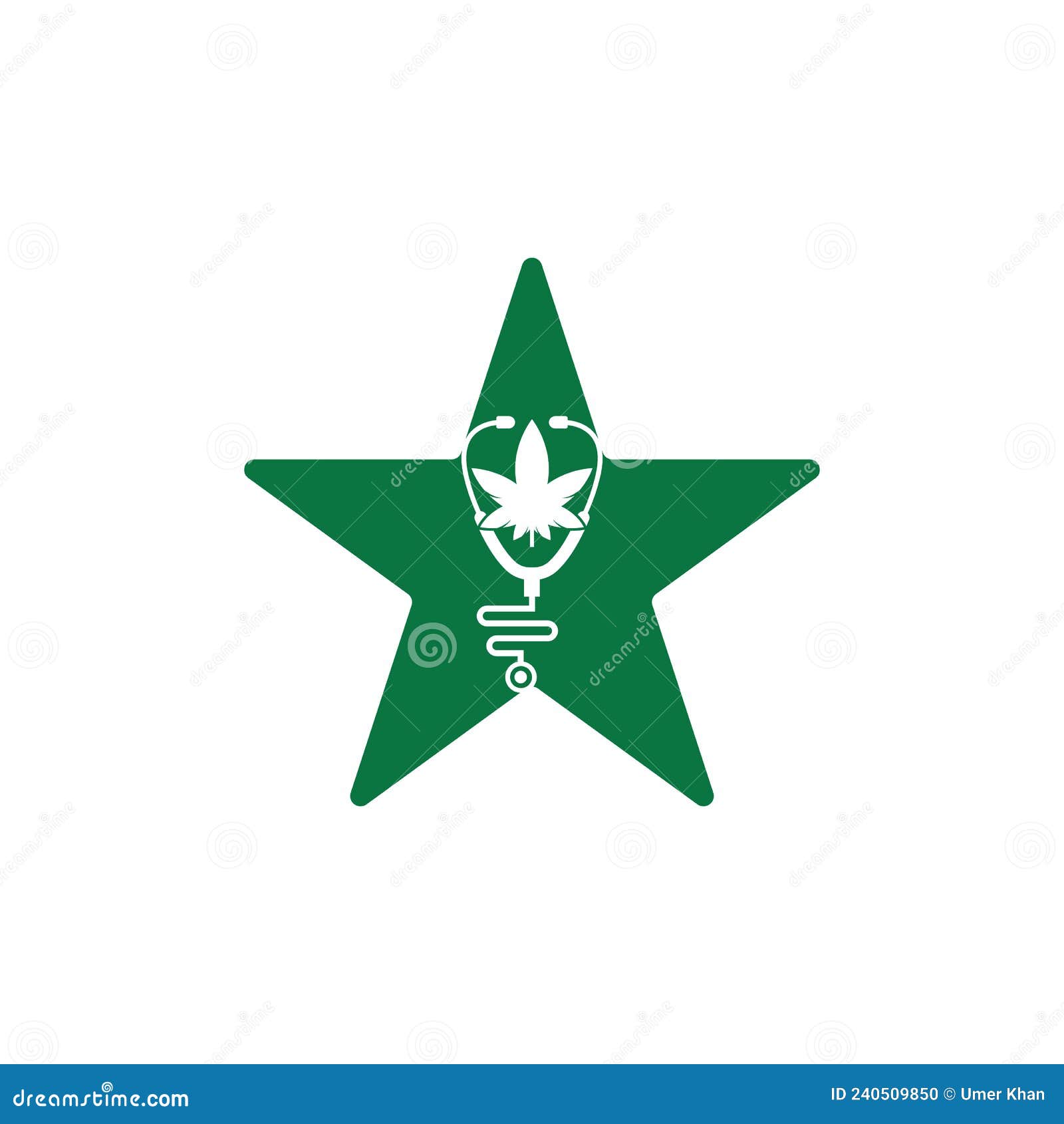 Cannabis Doctor Star Shape Concept Logo Vector. Stock Vector ...