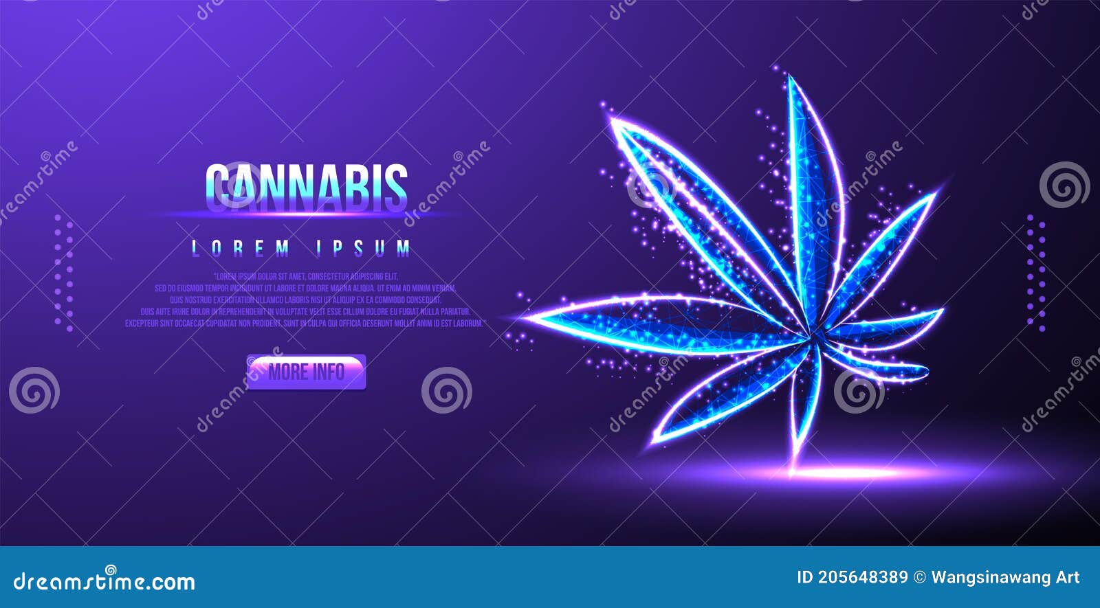 Cannabis, Hemp, Low Poly Wireframe Mesh Vector Illustration Stock ...